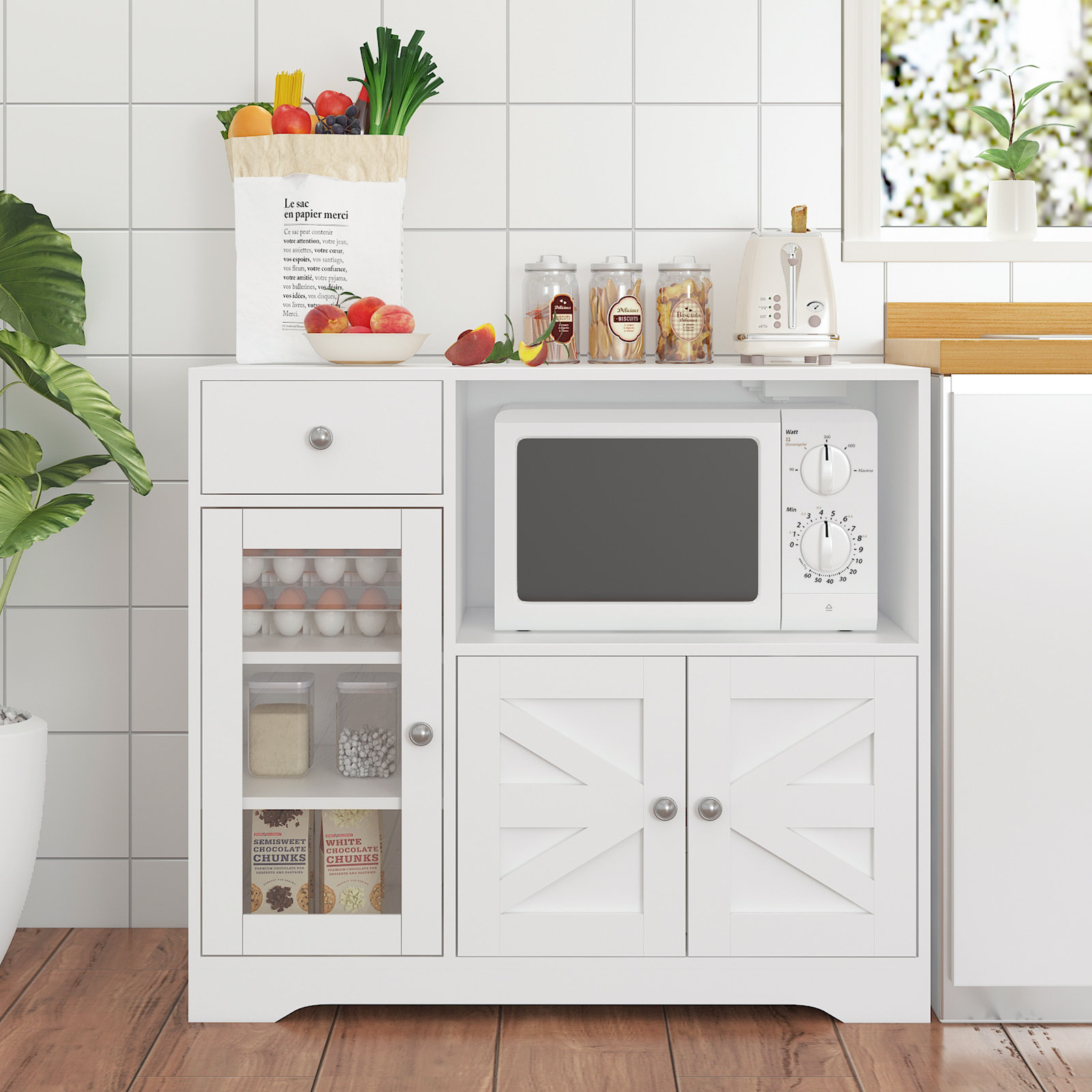 Ebern Designs Alianne 35.4'' Narrow Sideboard Server Kitchen Food ...