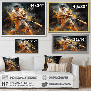 Red Barrel Studio® Baseball Abstract Home Run - Sports Wall Decor | Wayfair