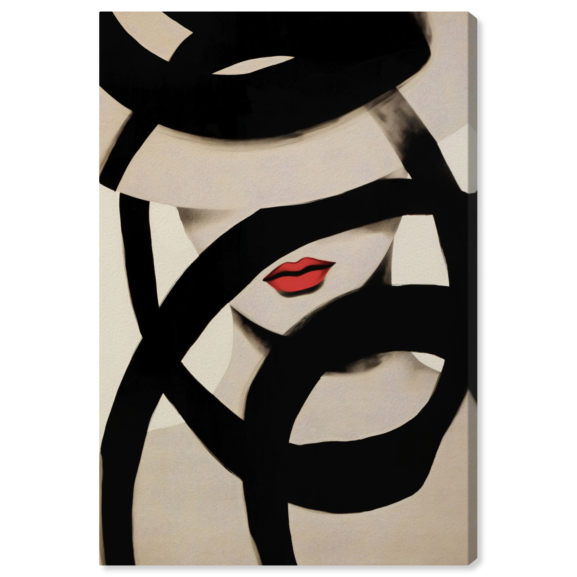 Art Remedy Bella Stroke Canvas Feminine Black White Art by Art Remedy ...