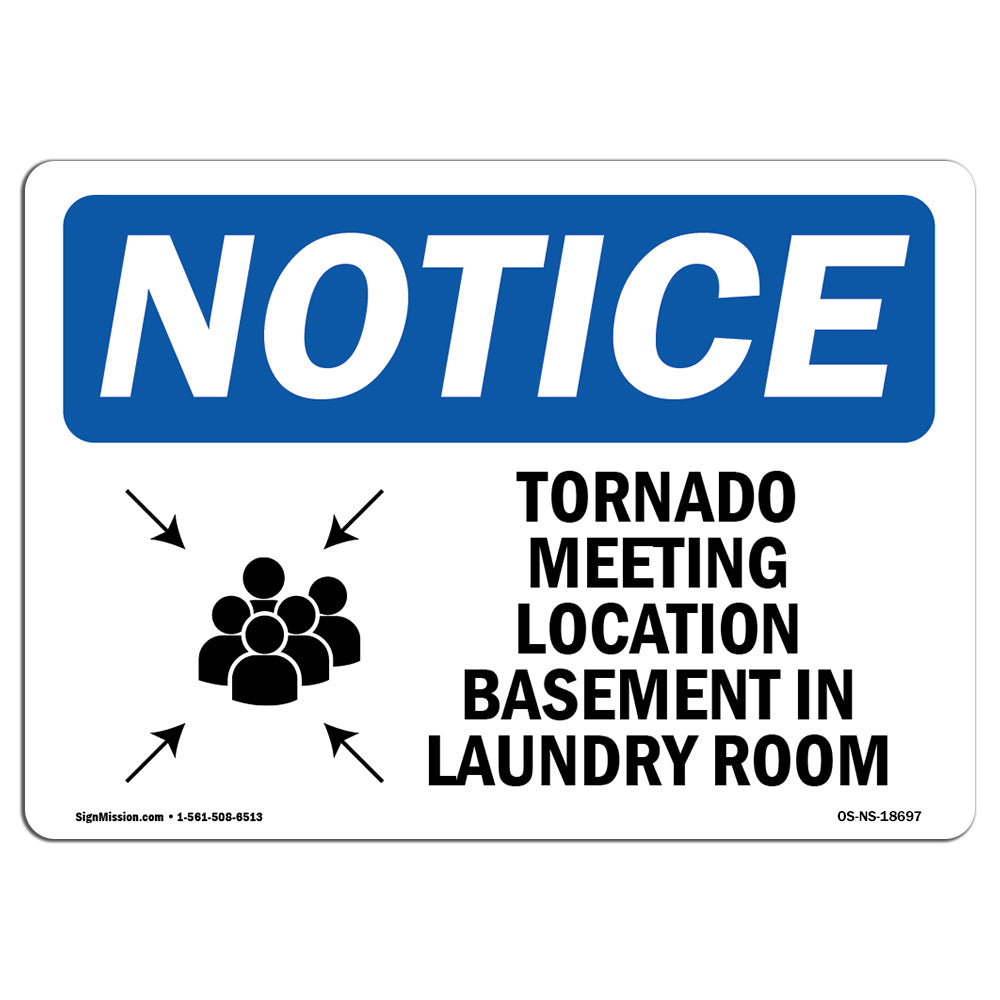 SignMission Tornado Meeting Location Basement Sign with Symbol | Wayfair