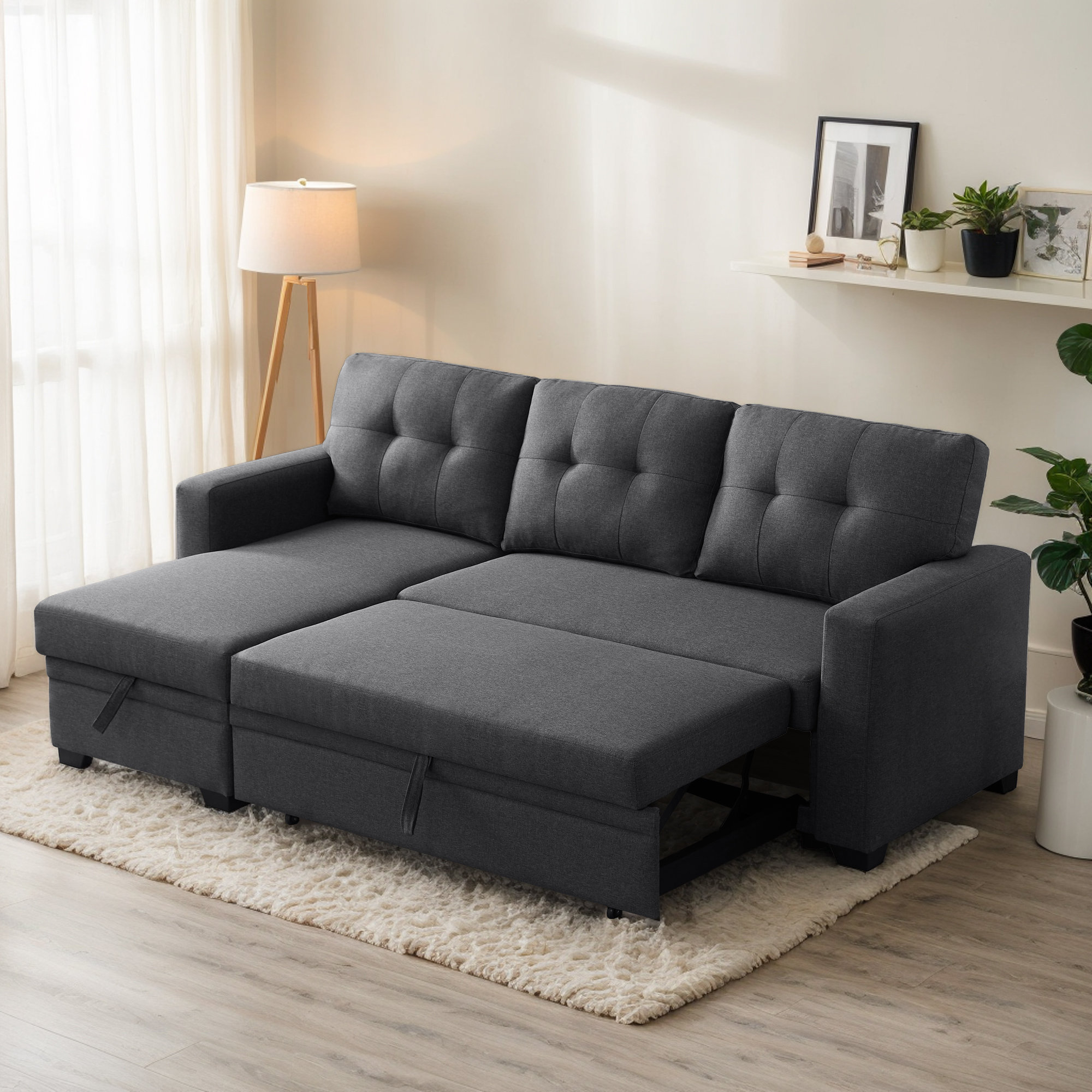 Ebern Designs Upholstered Sectional,Sleeper Sofa,Sofa Bed for Living ...