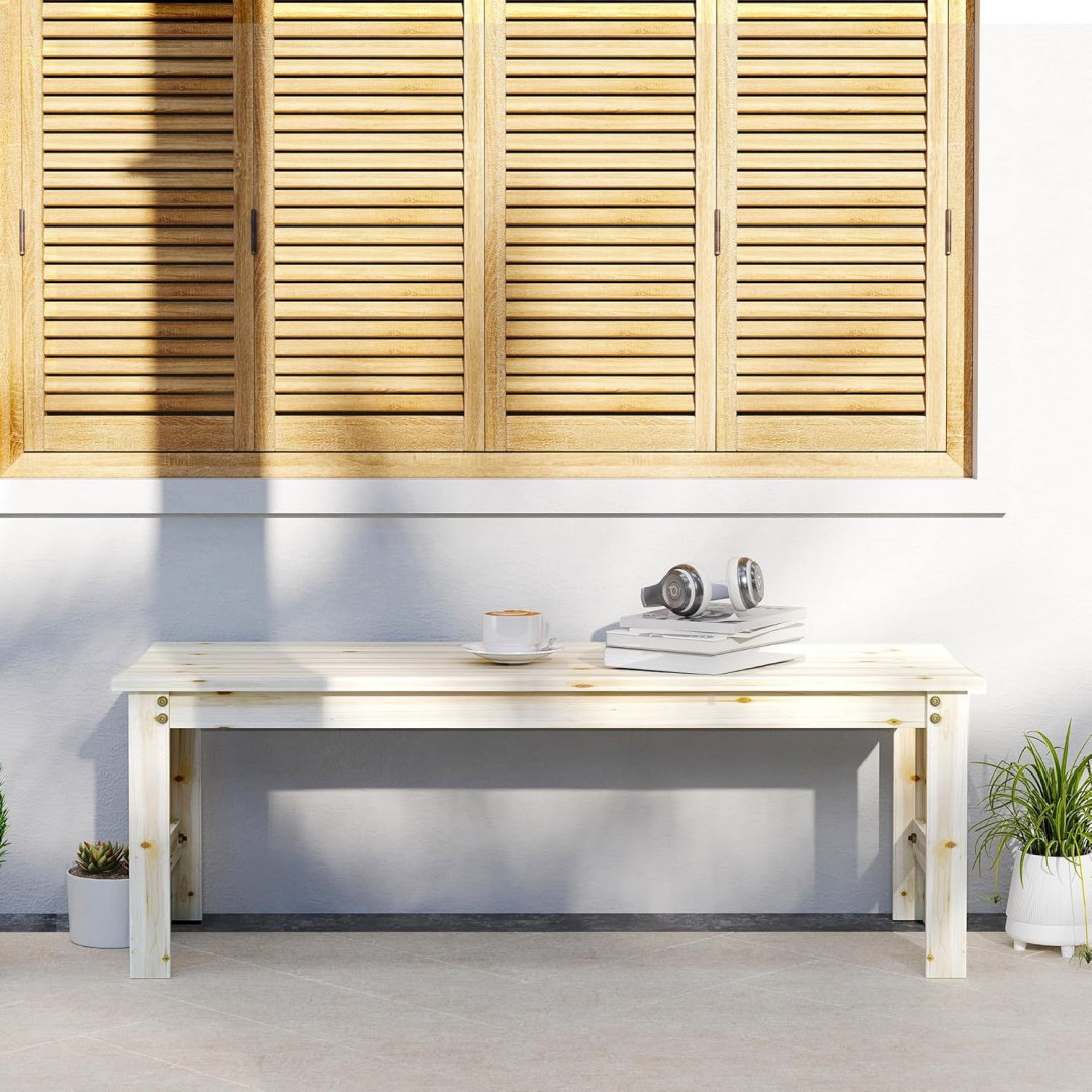 Gracie Oaks 2-Seat Wood Garden Bench, Patio Bench Outdoor Bench With ...