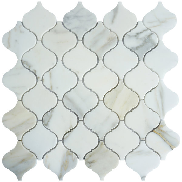 Supreme Tile Natural Carrara Gold 12.01 in. x 12.21 in. Arabesque ...