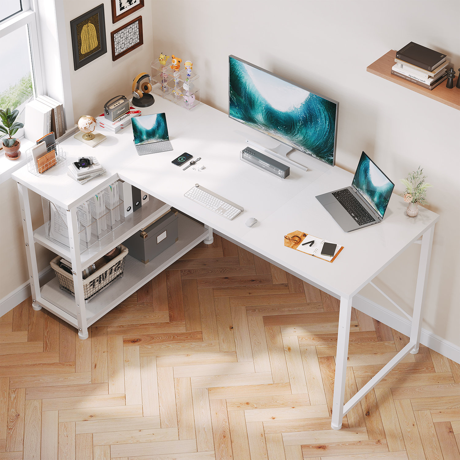 Borough Wharf L Shaped Computer Desk Corner Office Desk & Reviews ...