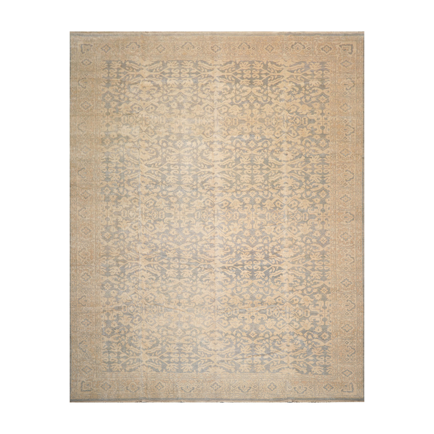 Oriental Rug of Houston Geometric Hand-Knotted Rectangle 10 'x 14' Wool ...