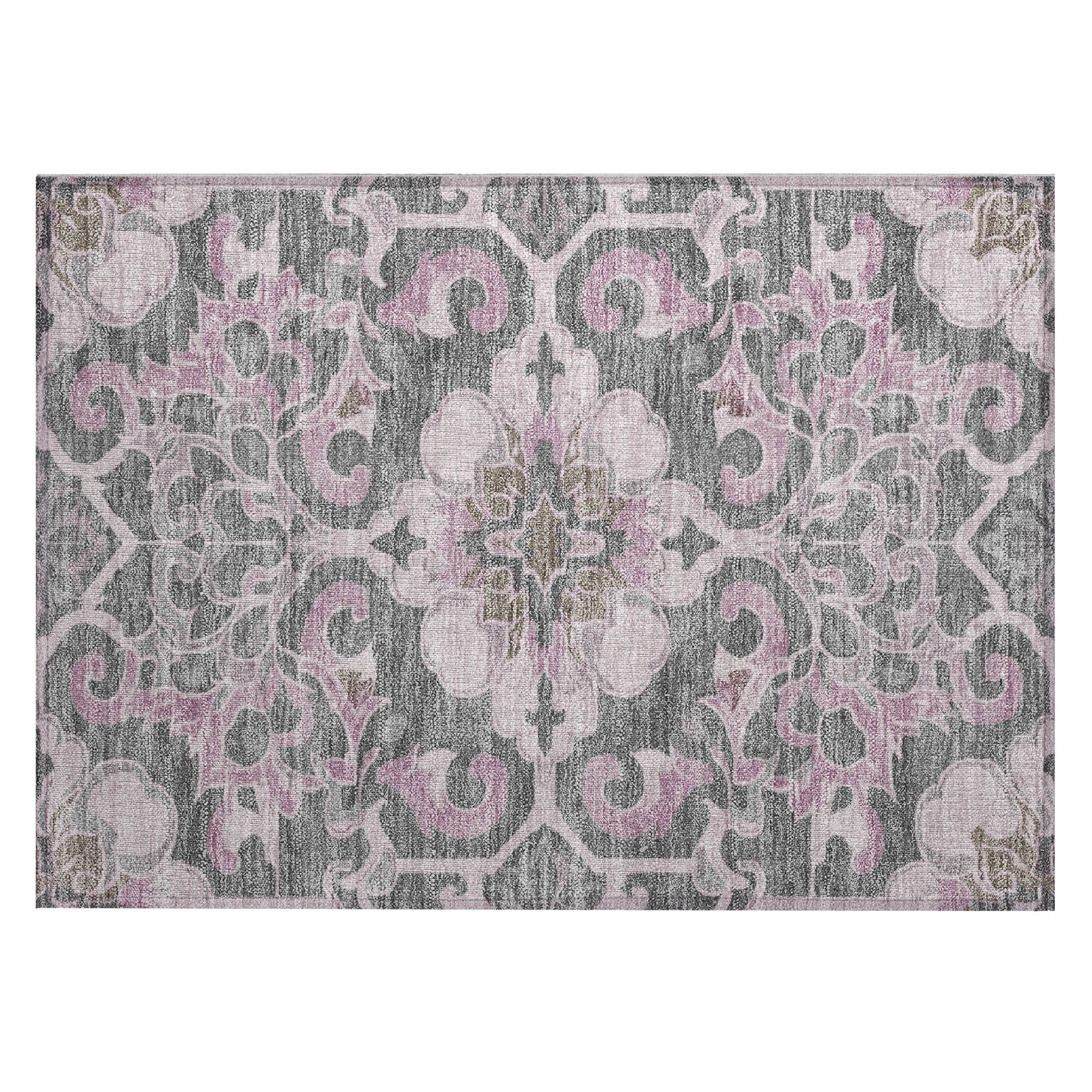 Bungalow Rose Machine Washable Indoor/Outdoor Xhevrie Pink Rug | Wayfair