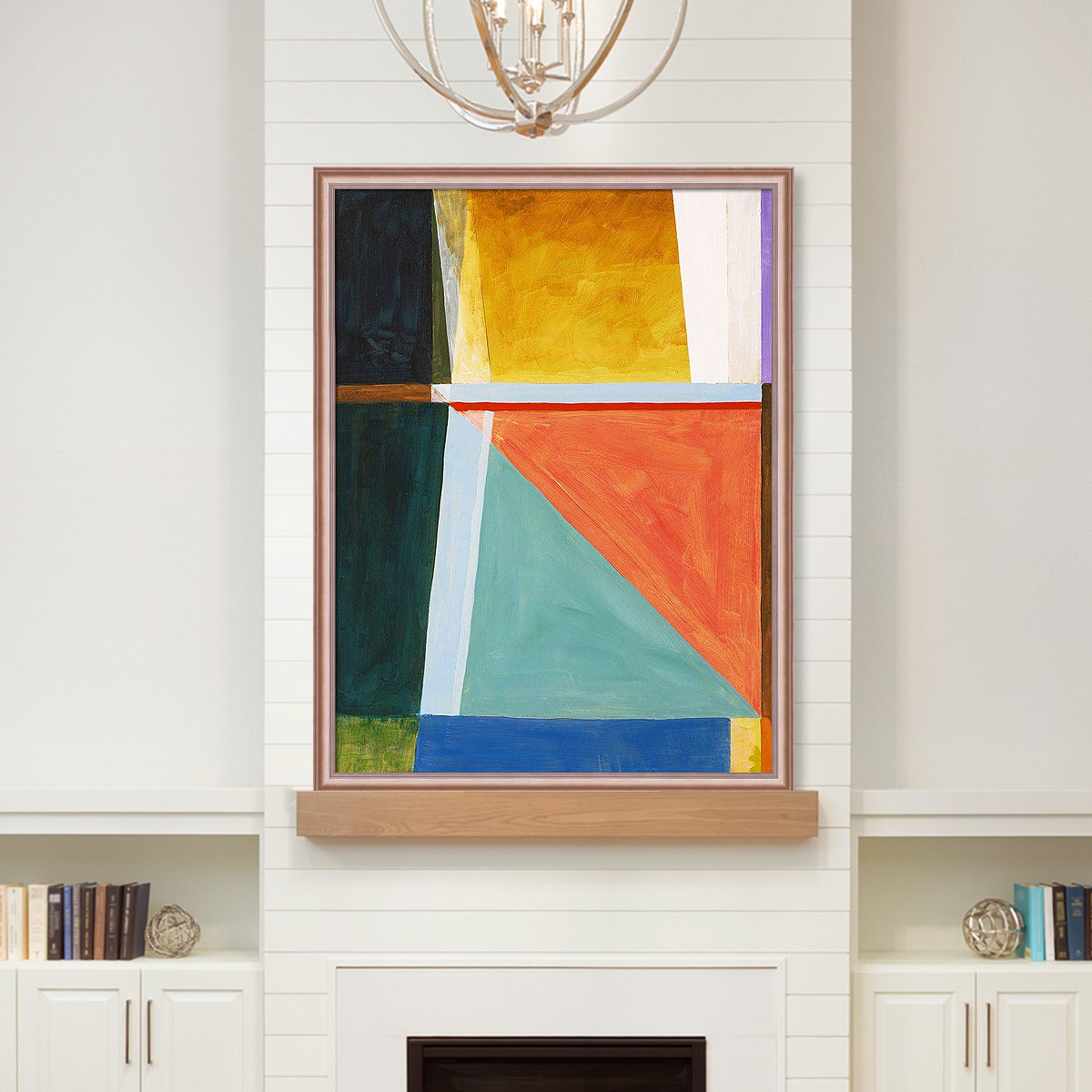 Overstock Art An Abstract Painting By Clive Watts With Rose Gold ...