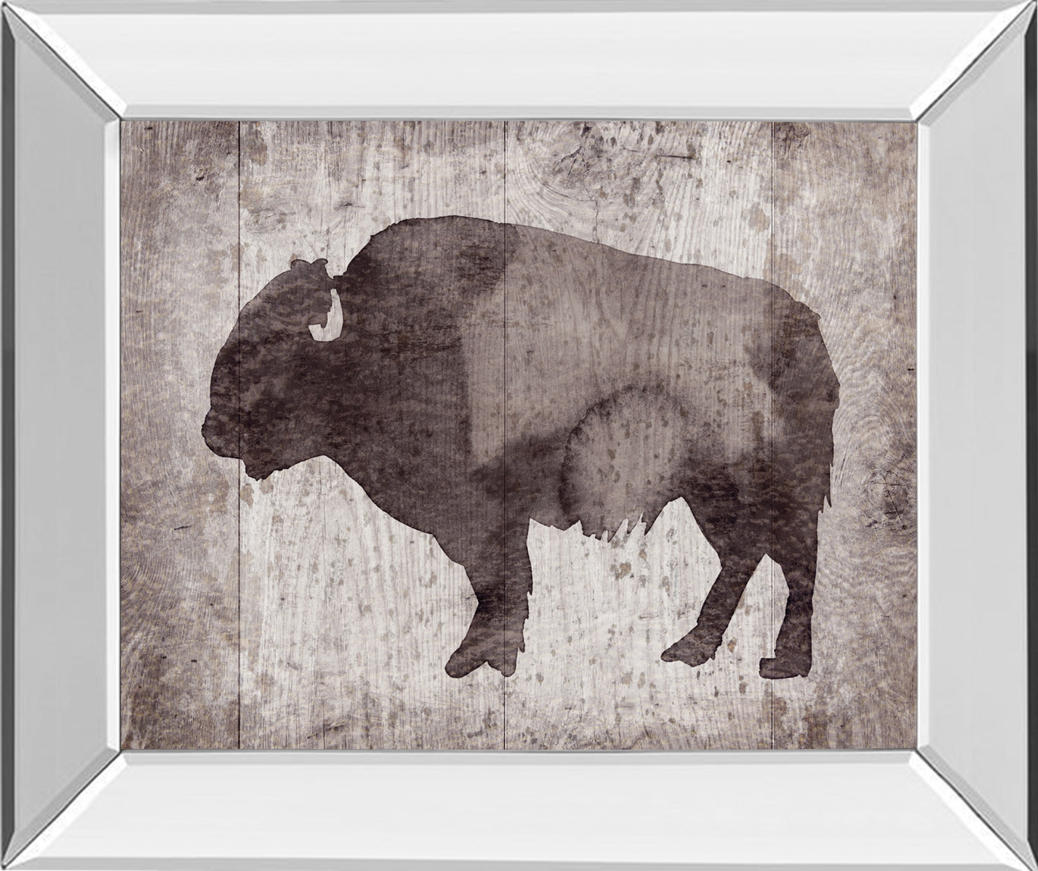Loon Peak® Timber Bison Silhouette Wall Art - 22" x 26" - Mirrored ...