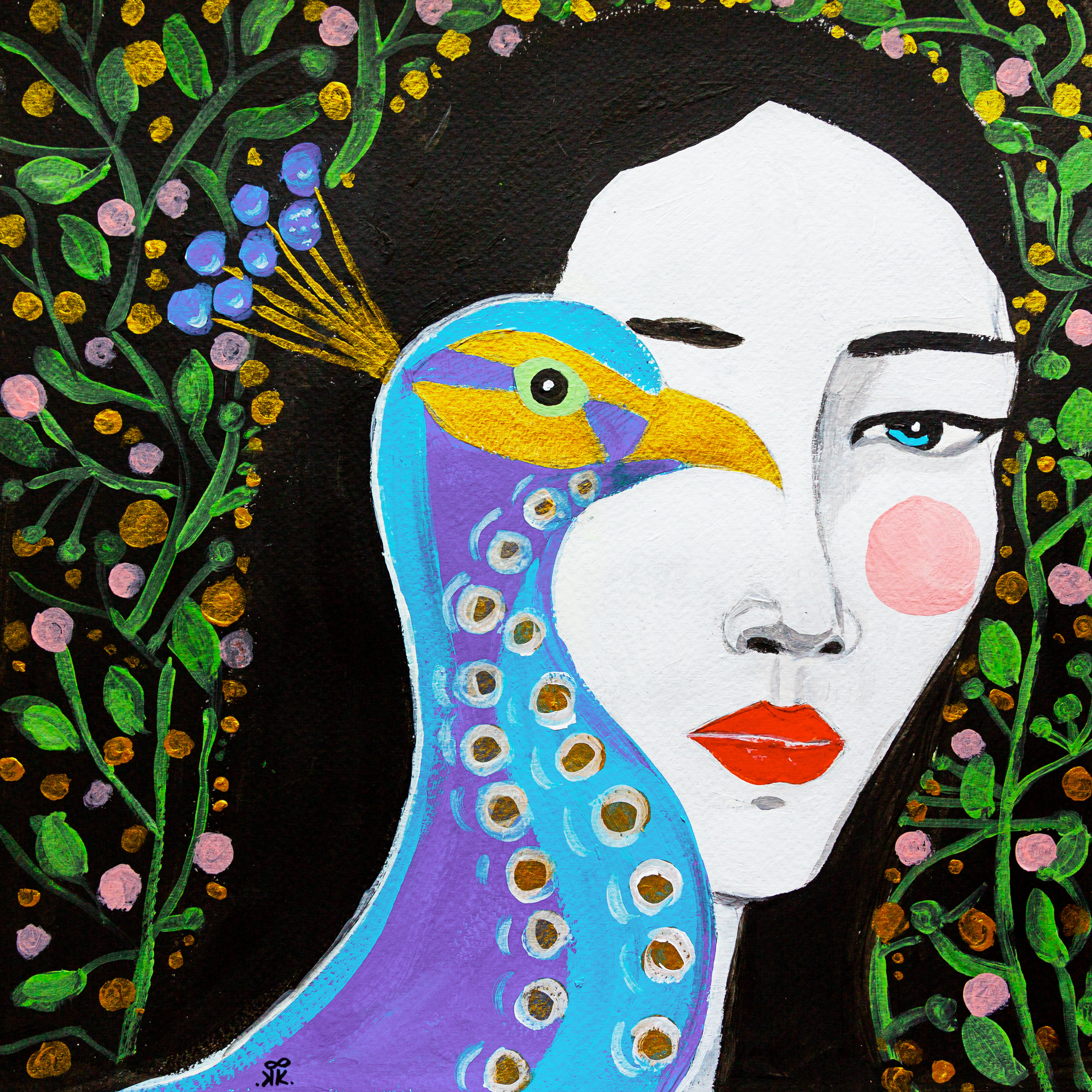 Winston Porter Camaran Asian Woman With A Peacock On Canvas Graphic Art ...