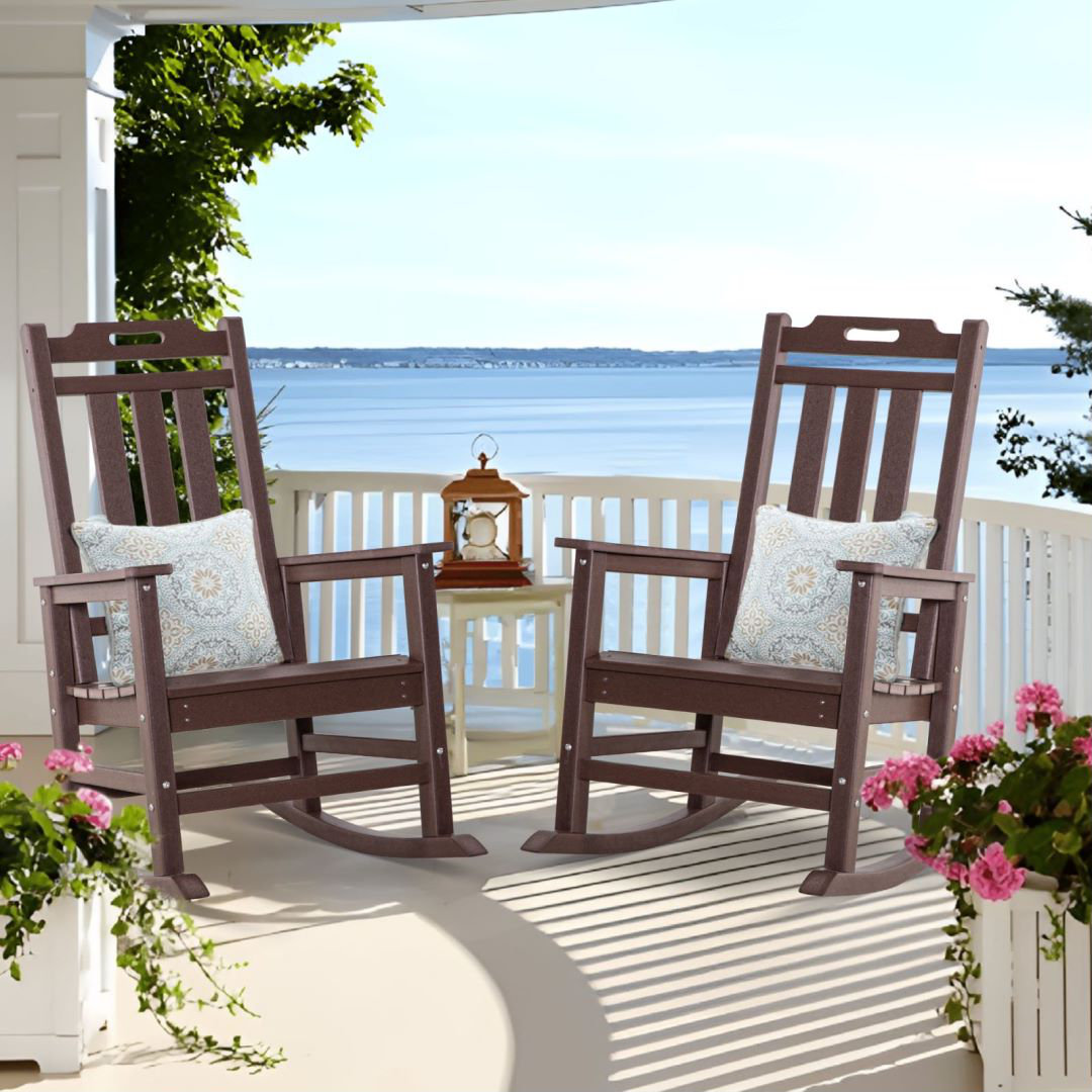 Winston Porter Modern Plastic Rocking Adirondack Chair (set Of 2) | Wayfair