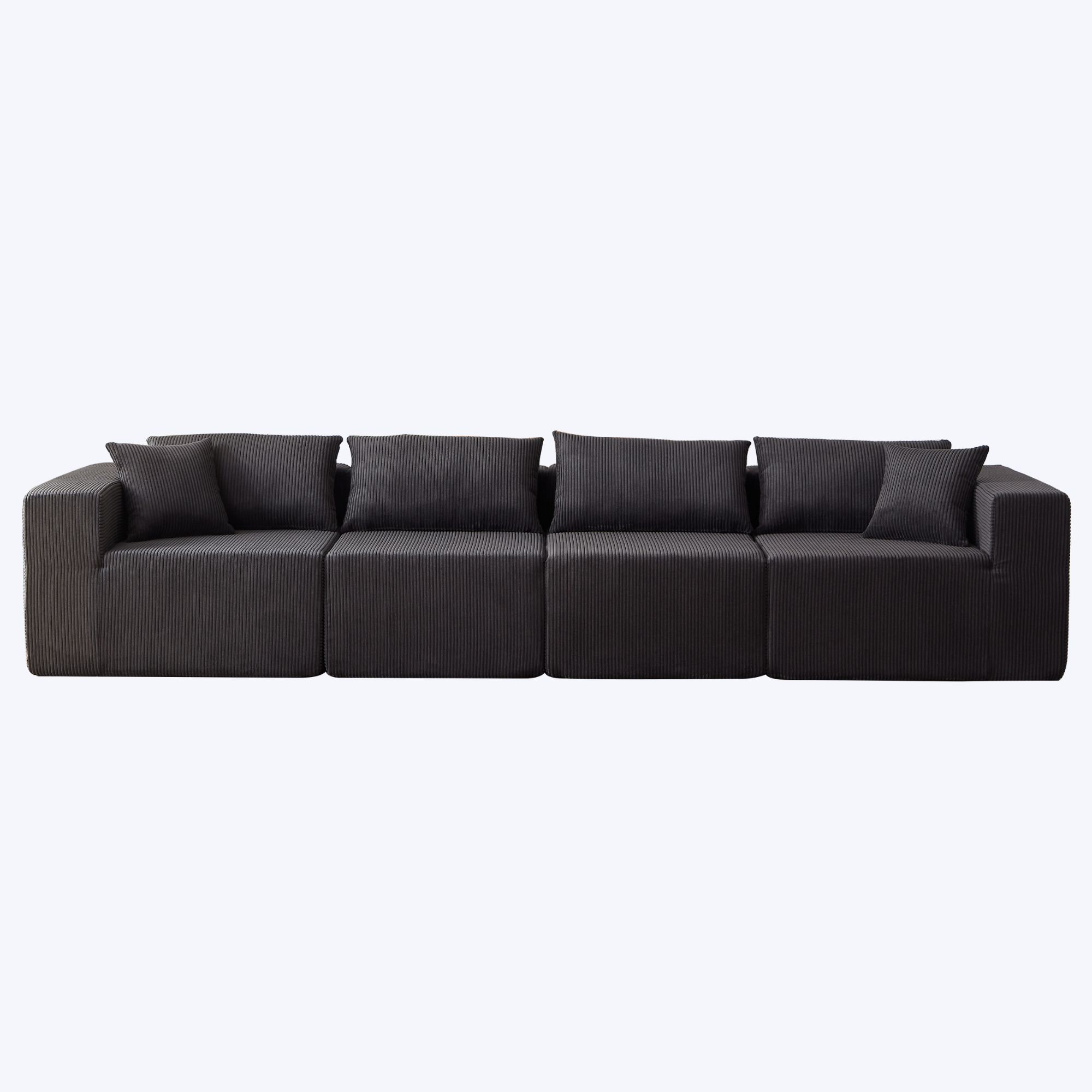 Latitude Run® 104" L-Shaped Foam-Filled Compressed Sofa, Corduroy ...