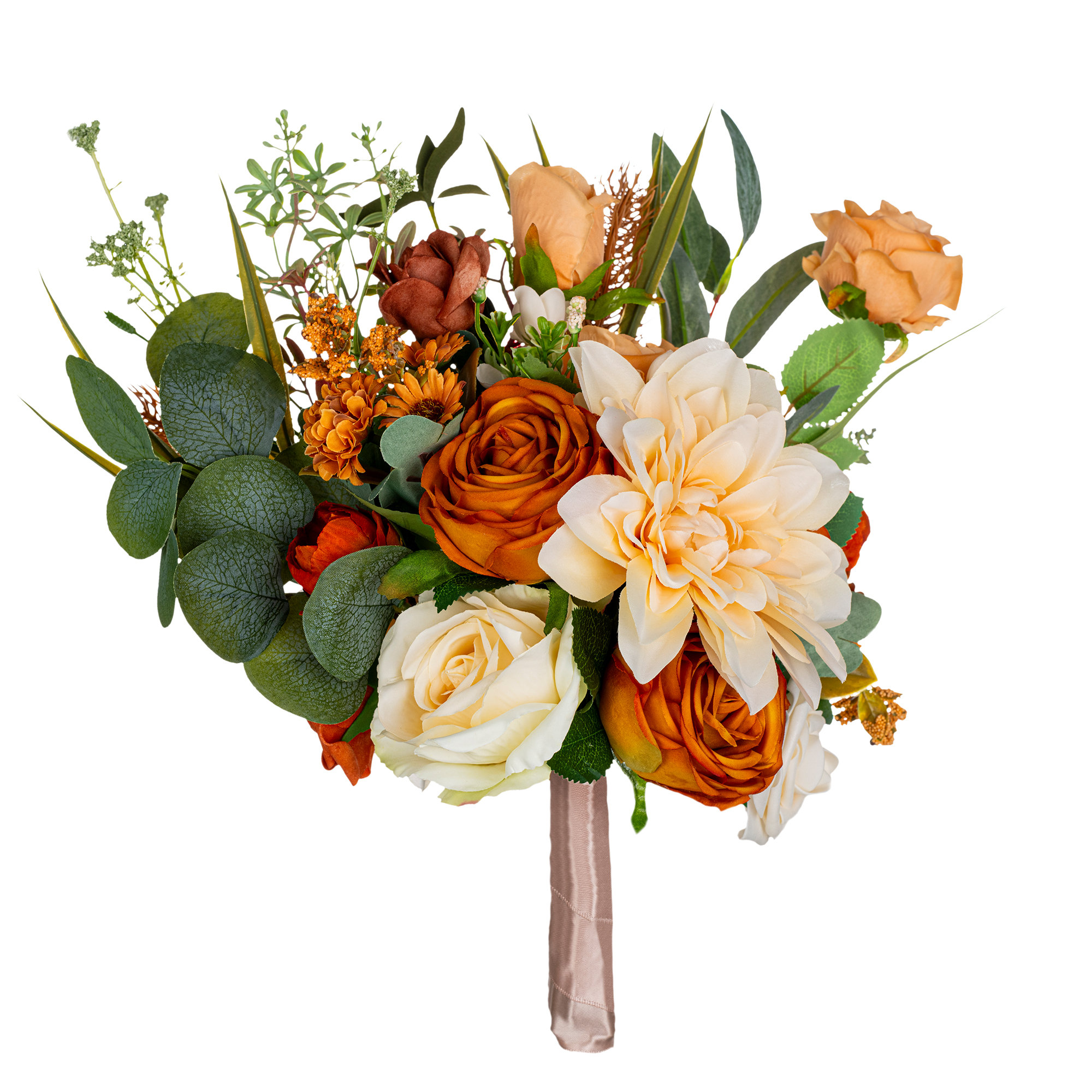 E Bouquet de mariage de 11 pouces, bouquet de demoiselle d'honneur Boho ...