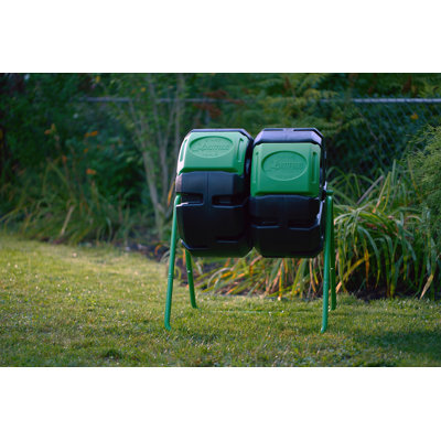 FCMP Outdoor HOTFROG 37 Gallon Dual Body Rotating Tumbling Composter ...