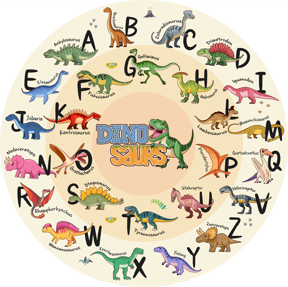 Zoomie Kids Washable Kids Play Rug Non-Slip&Soft Beige ABC Alphabet ...