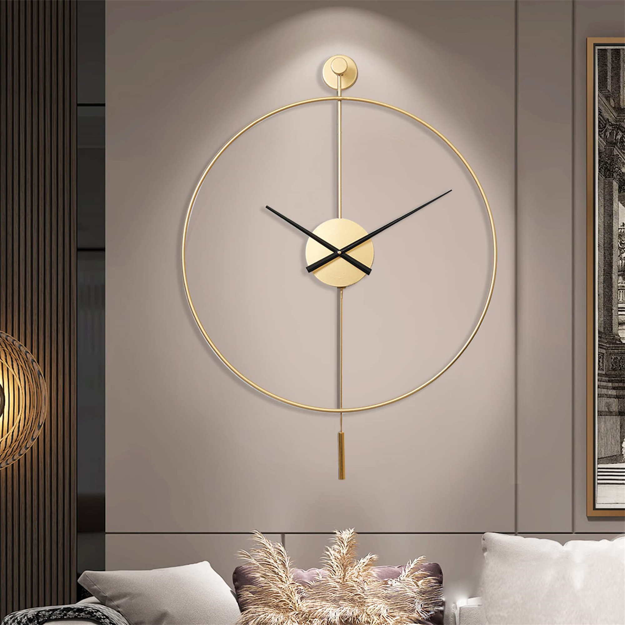 Williston Forge Classical Large Decorative Wall Clock With Pendulum ...
