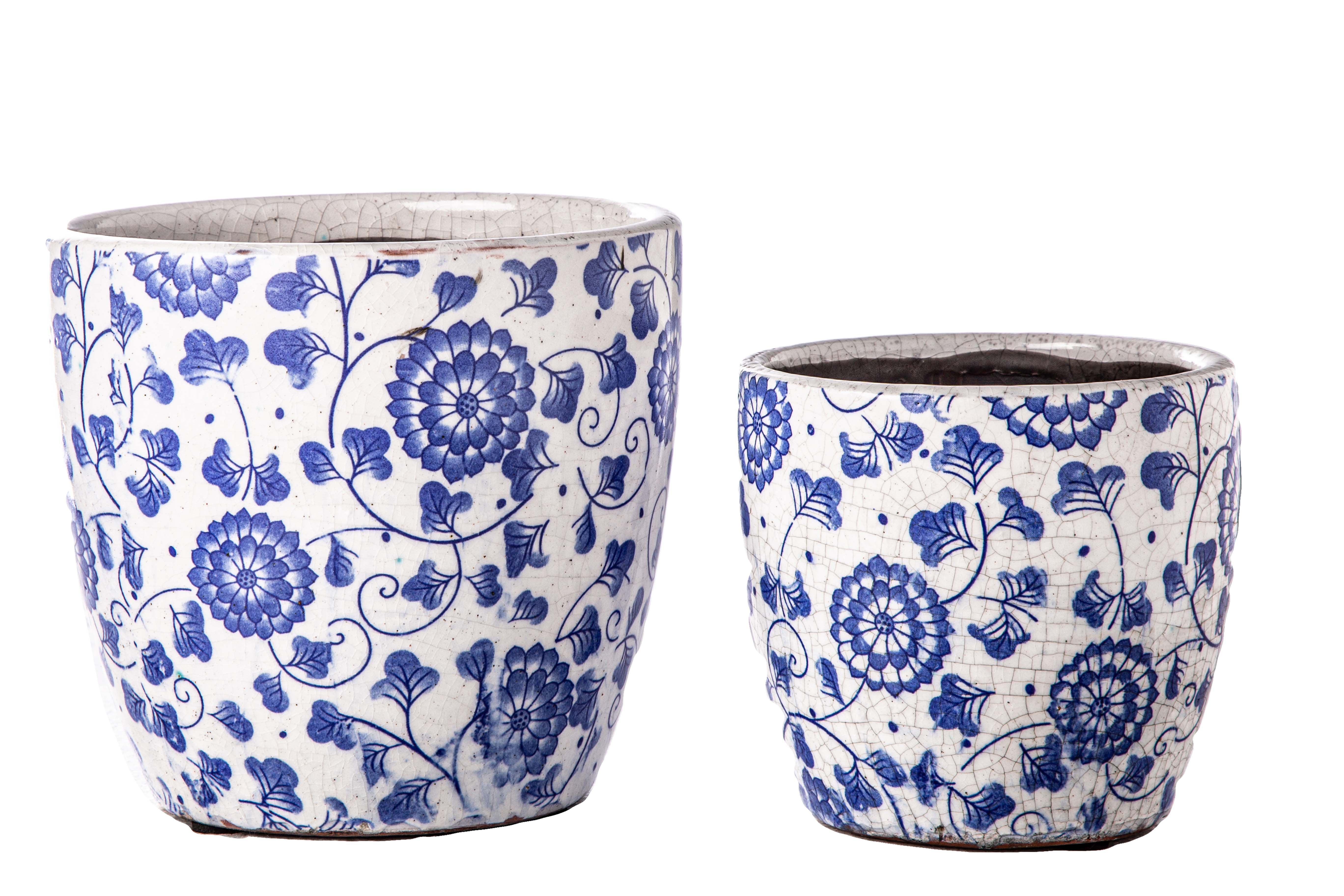 Urban Trends Ceramic Round Pot Gloss Finish Blue-6.25"H | Wayfair