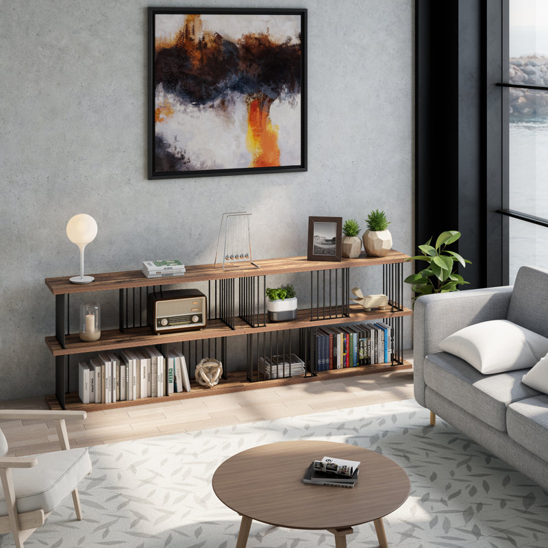 17 Stories 30" H x 94.5" W Iron Standard Bookcase & Reviews | Wayfair