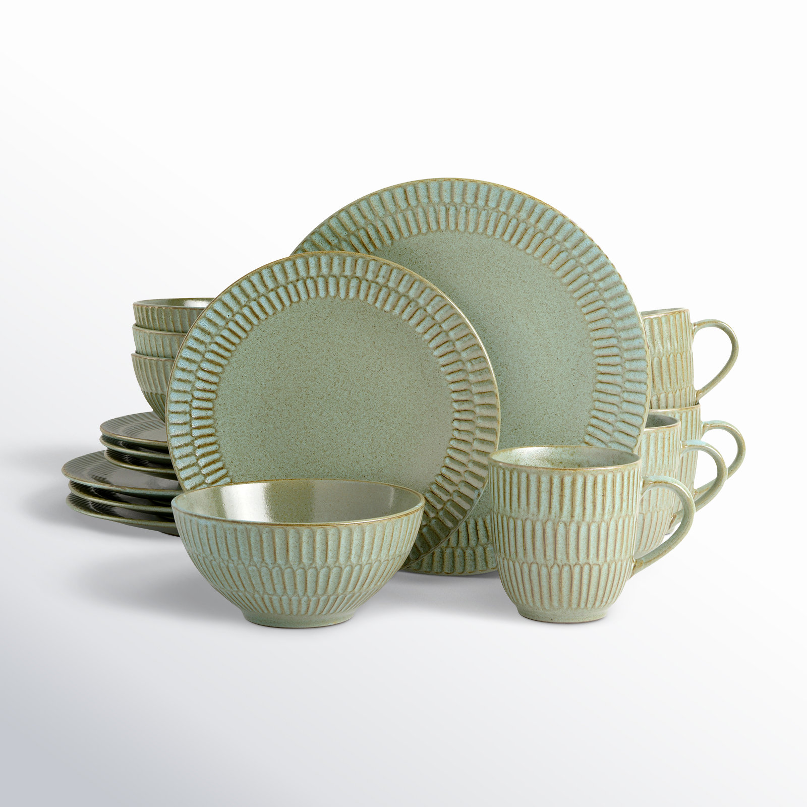 Gibson Elite Prisma 16-Piece Embossed Reactive Dinnerware Set = | Joss ...