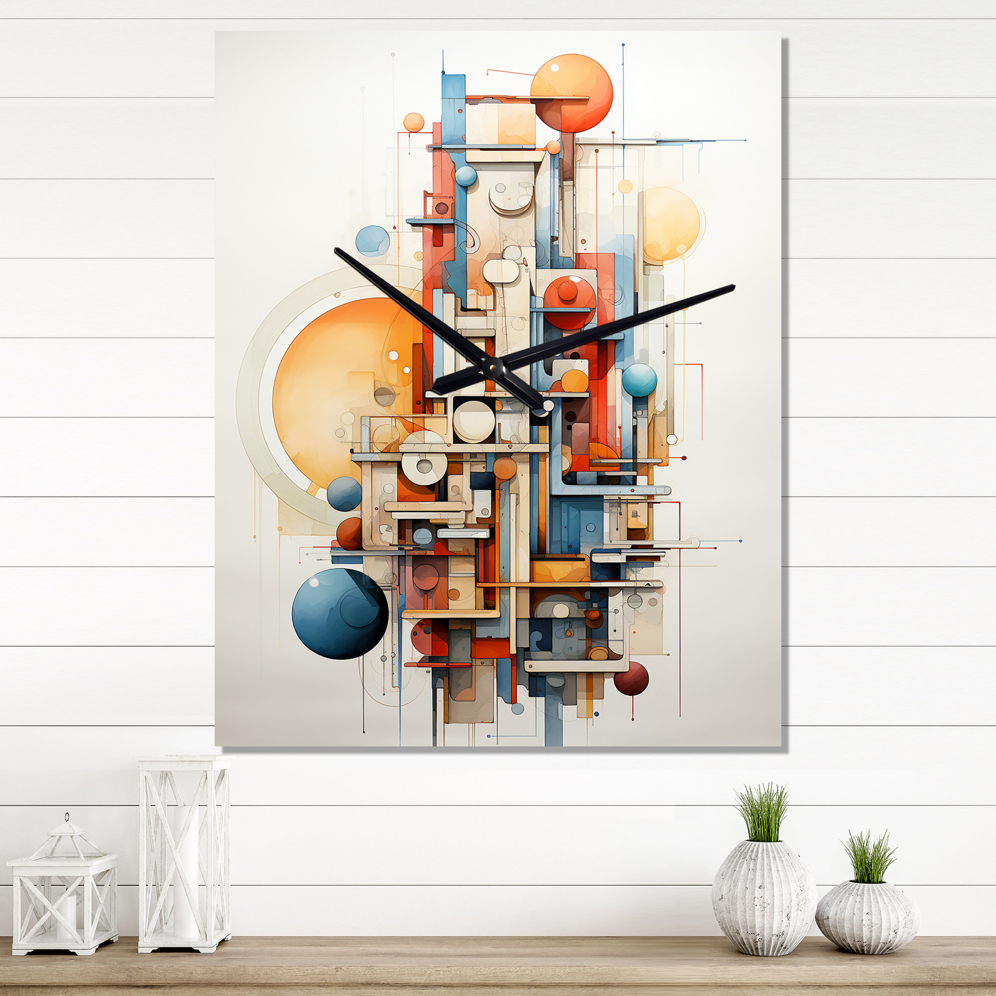 Design Art Cubism Art Tower I - Abstract Modern Wall Clock | Wayfair