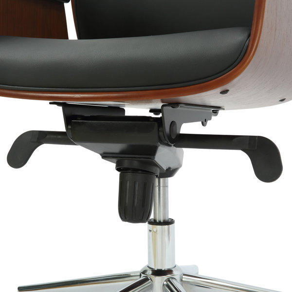 Corrigan Studio® Baver Faux Leather Mid-Century Executive Office Chair ...