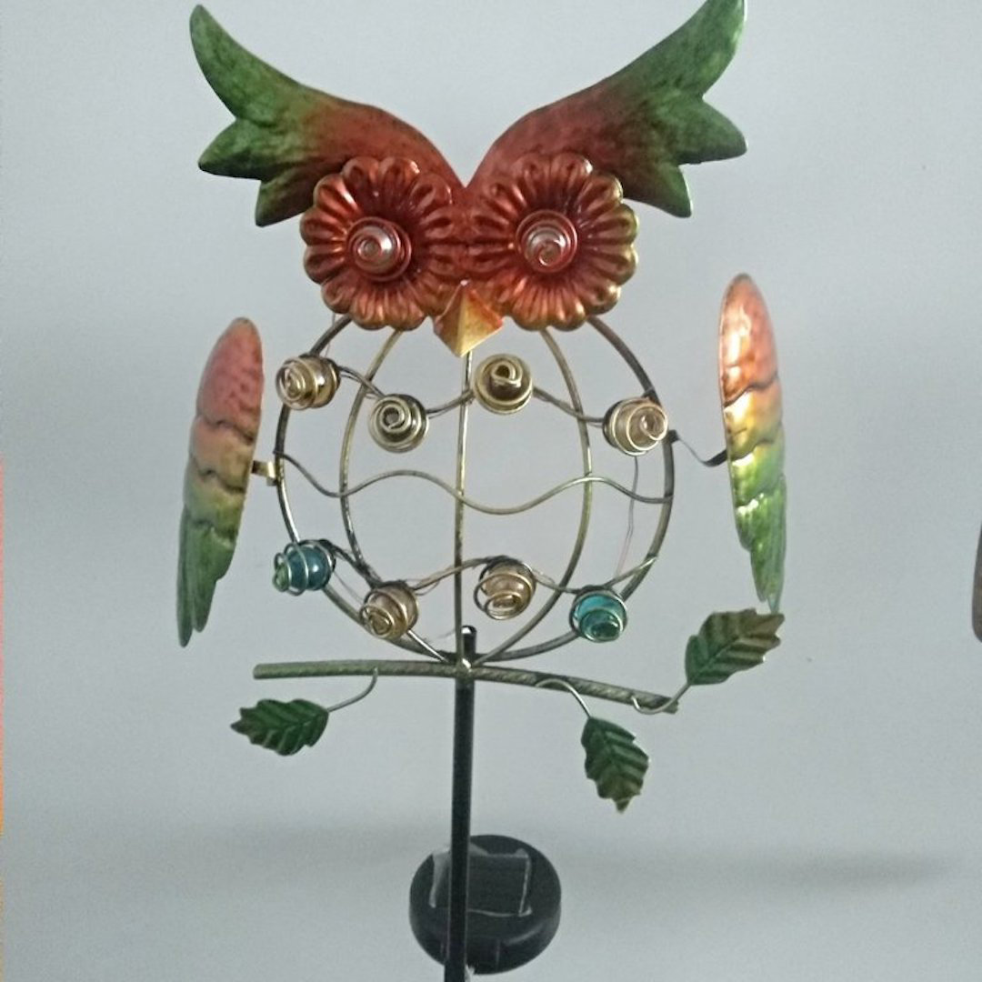 Amples Solar Metal Owl Bird Garden Yard Stake Led Light Outdoor ...