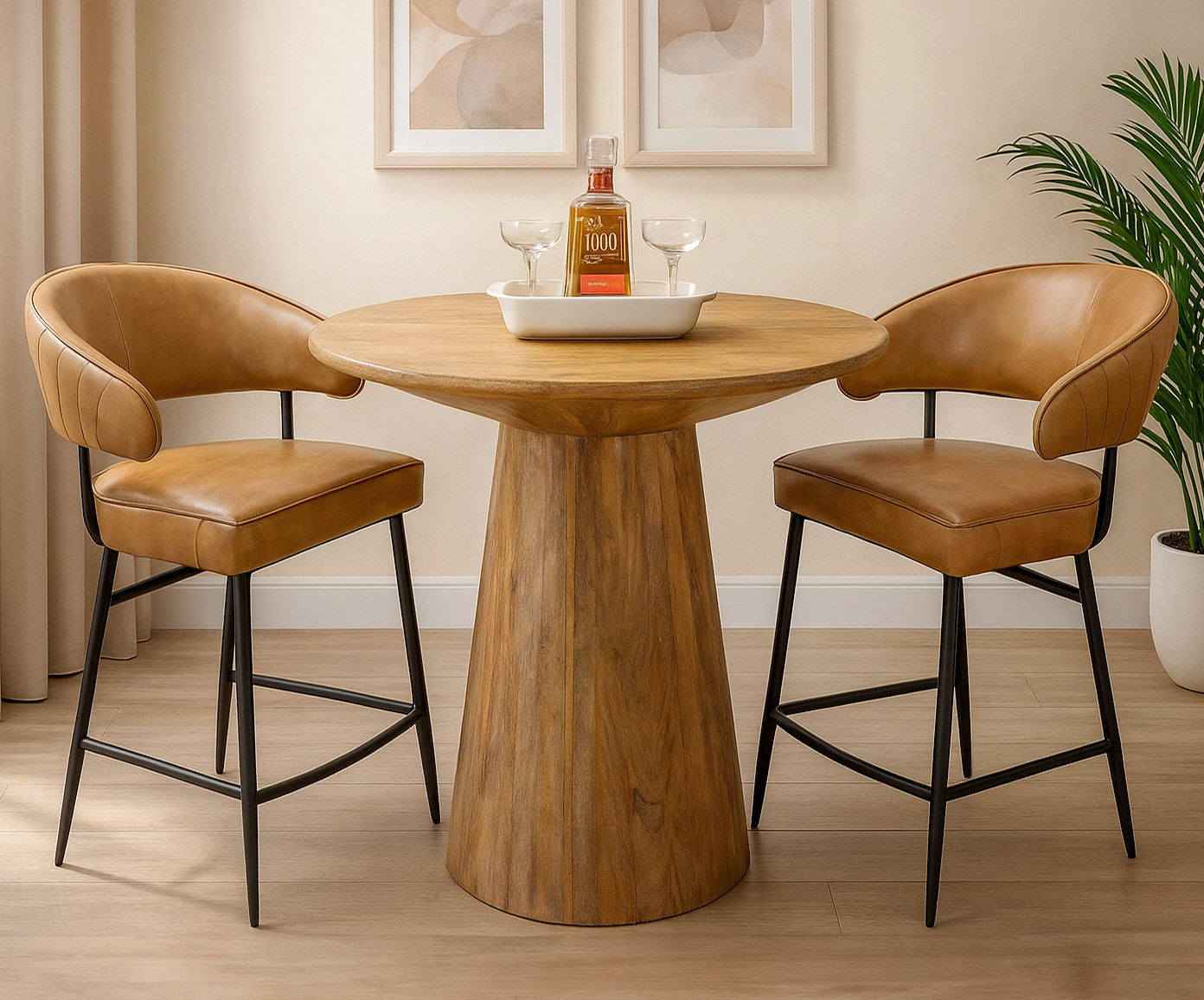 Corrigan Studio Gluck 36" Counter Table Set With 2 Barrett Counter ...