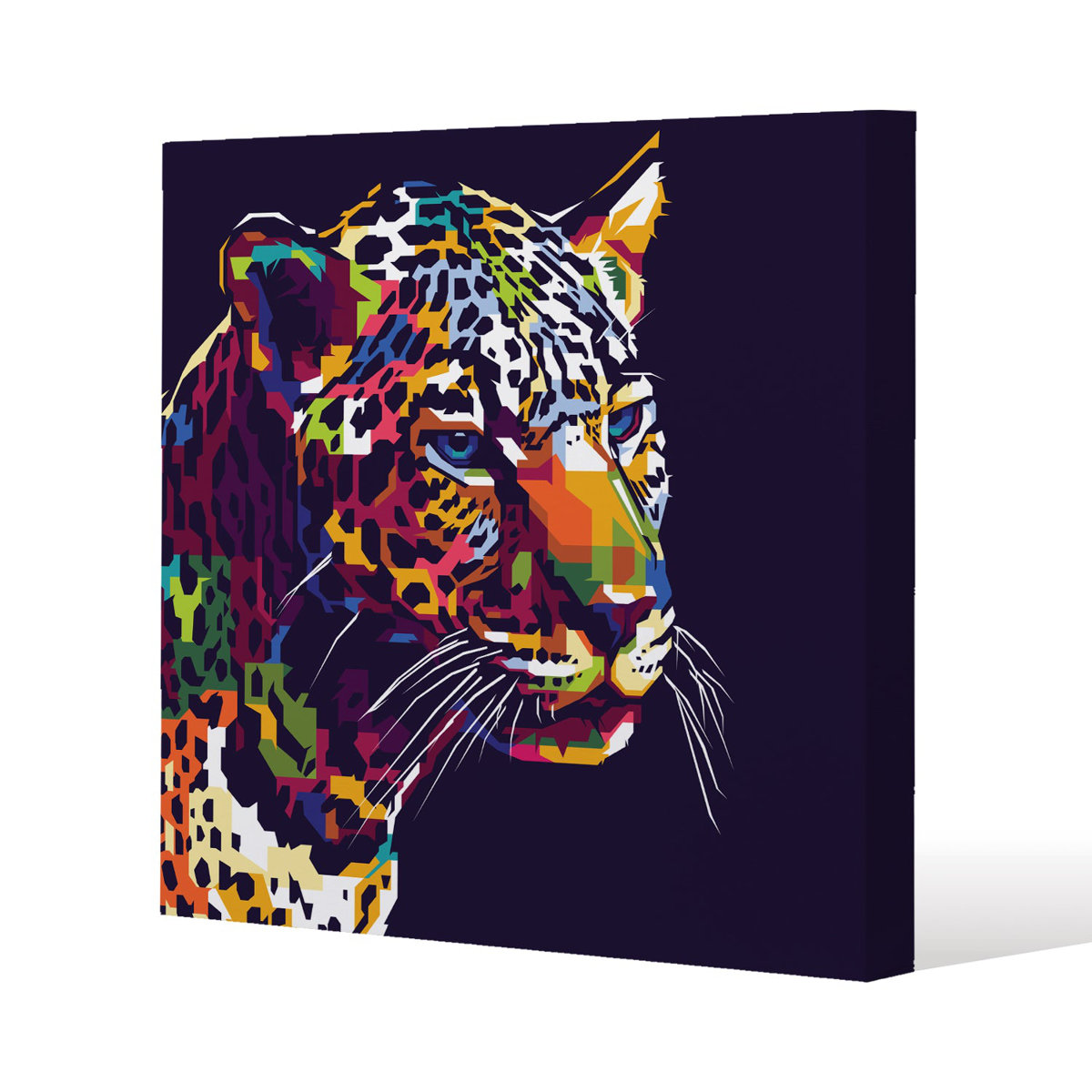 Metro Lane leopard face with pop art style Slim Style Canvas Print ...