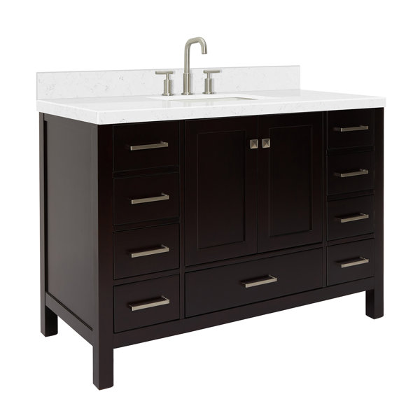 Everly Quinn Yashmin 48'' Single Bathroom Vanity with Quartz Top ...