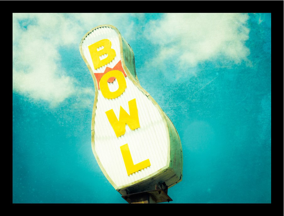 Ebern Designs Bowling Alley Sign Lets Bowl by Sonja Quintero - Picture ...