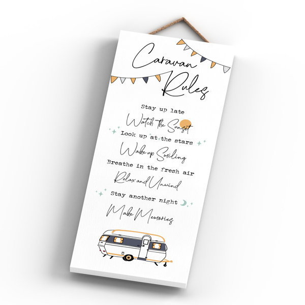 Happy Larry Fortei Caravan Rules Wooden Wall Décor | Wayfair.co.uk