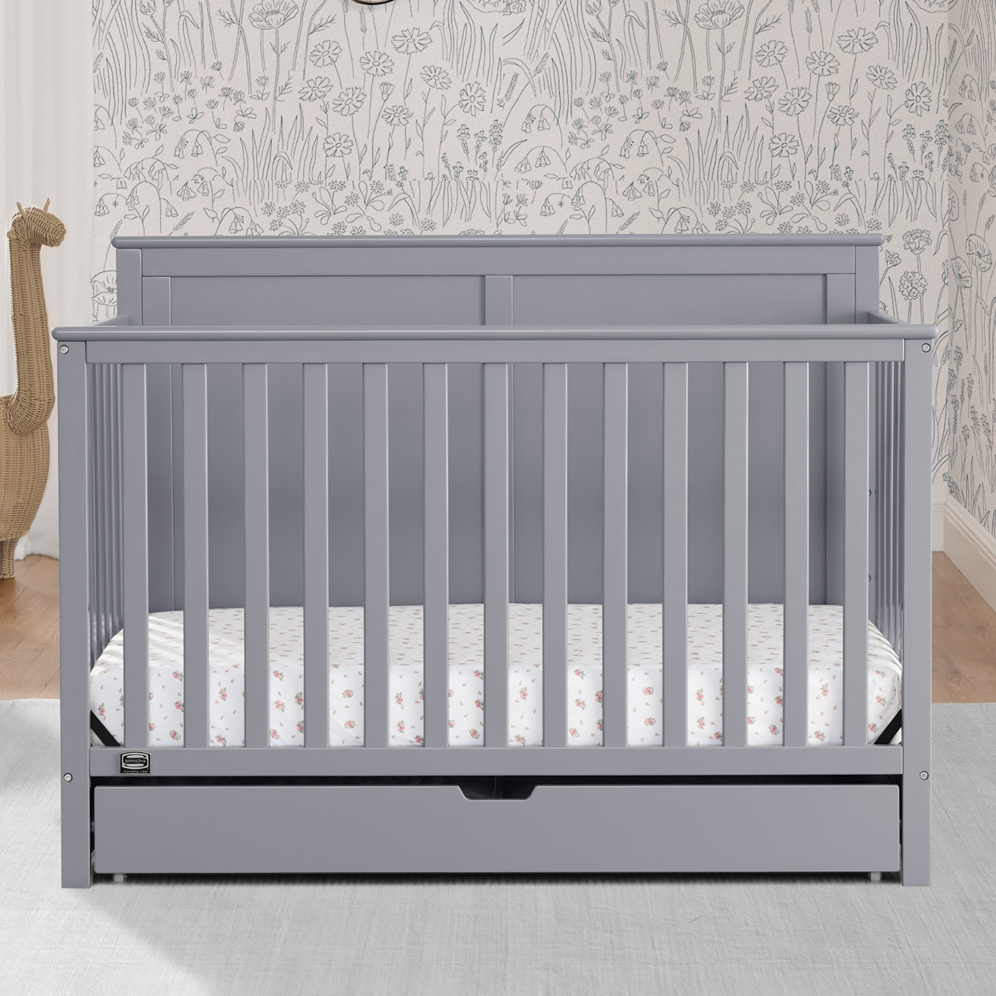 Simmons Kids Logan 6-In-1 Convertible Crib With Underdrawer & Reviews ...