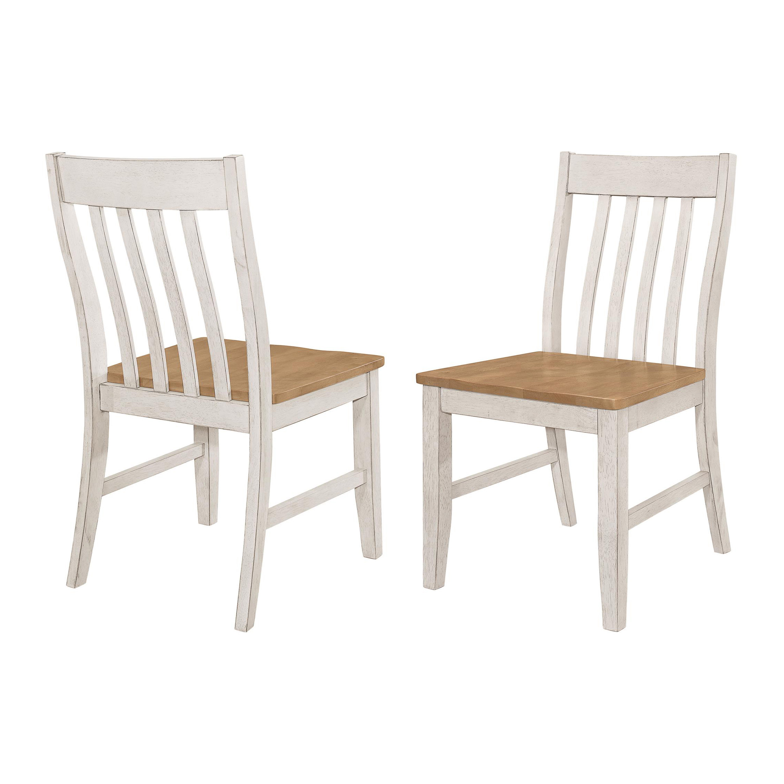 Red Barrel Studio® Luitzen Solid Wood Slat Back Side Chair in Brown and ...