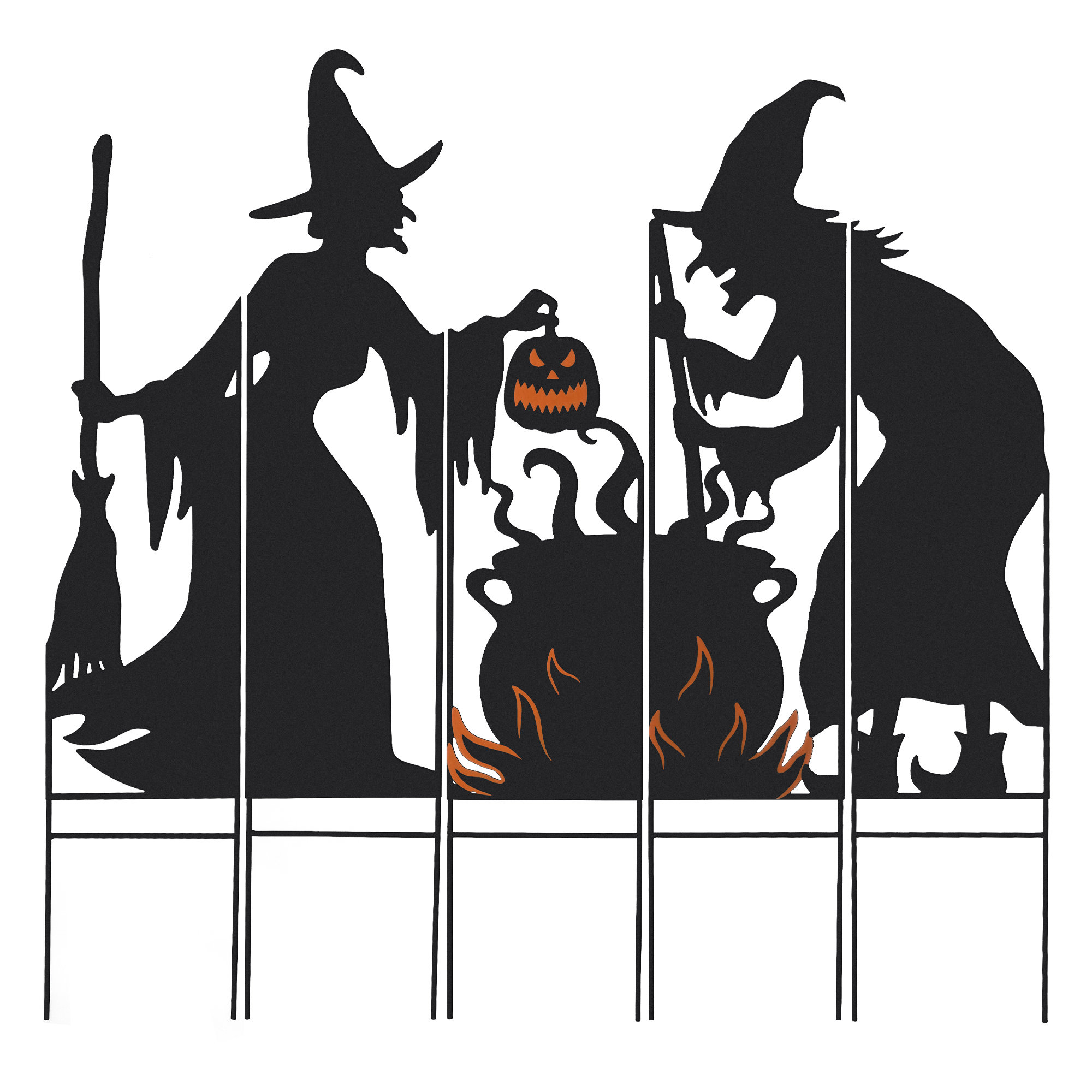 The Holiday Aisle® Halloween Witches with Cauldron Garden Stake ...