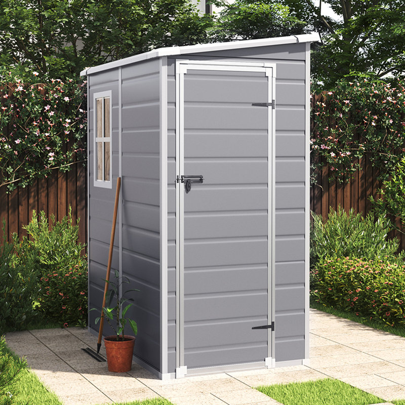 Garten Living Asjha 5ft.W x 4ft. D Plastic Pent Tool Shed & Reviews ...