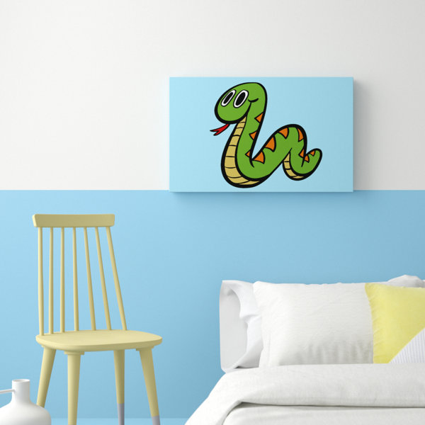 East Urban Home Cartoon Snake Childrens - Wrapped Canvas Print ...