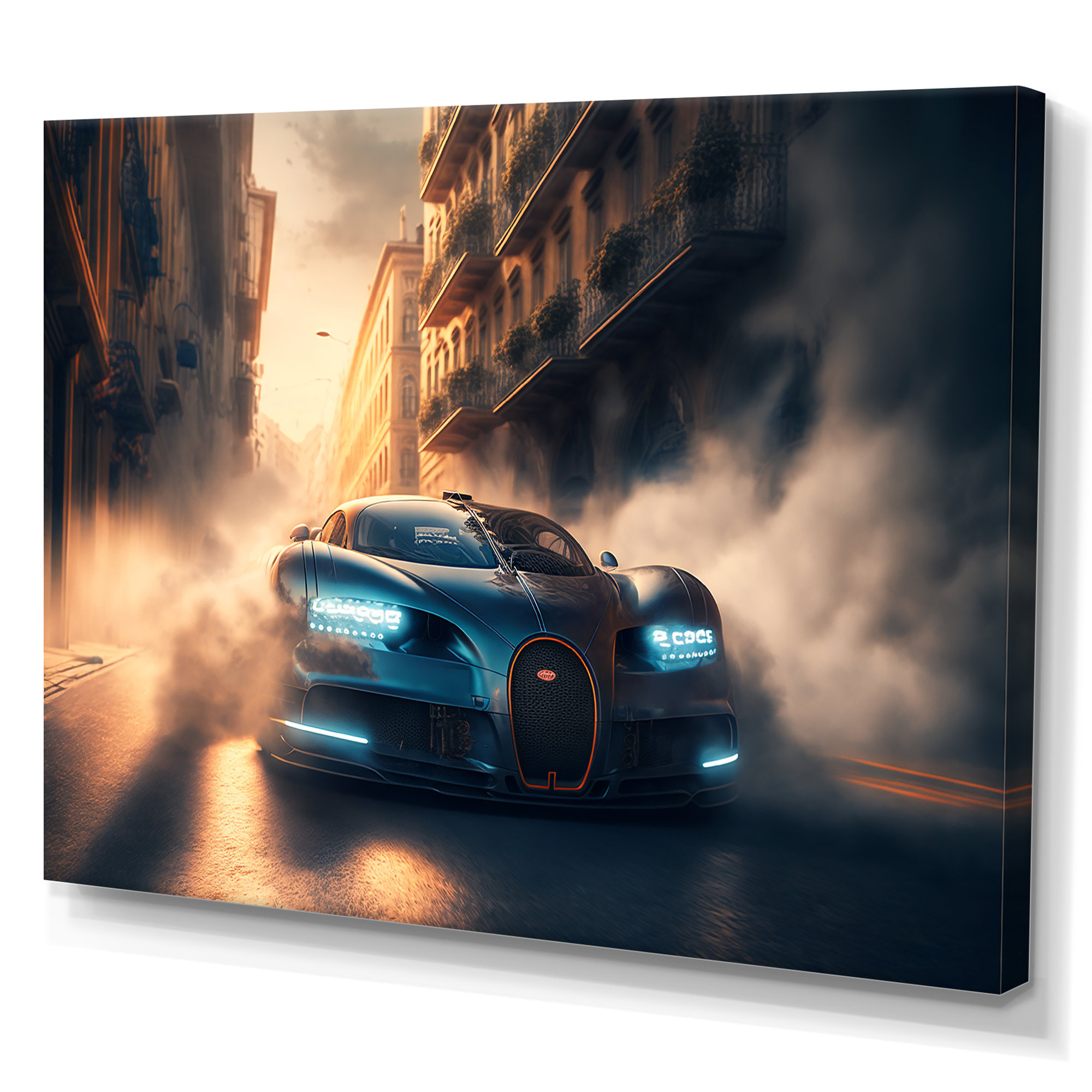 Latitude Run® Futuristic Black Bugatti Sports Car Racing III Futuristic ...
