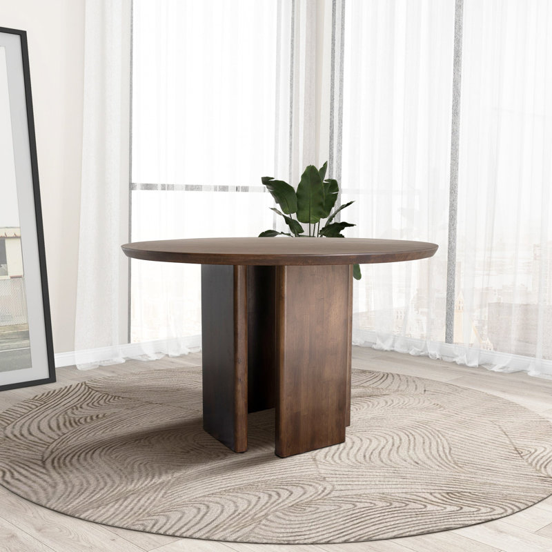 Loon Peak® Alden Round Walnut Dining Table | Wayfair