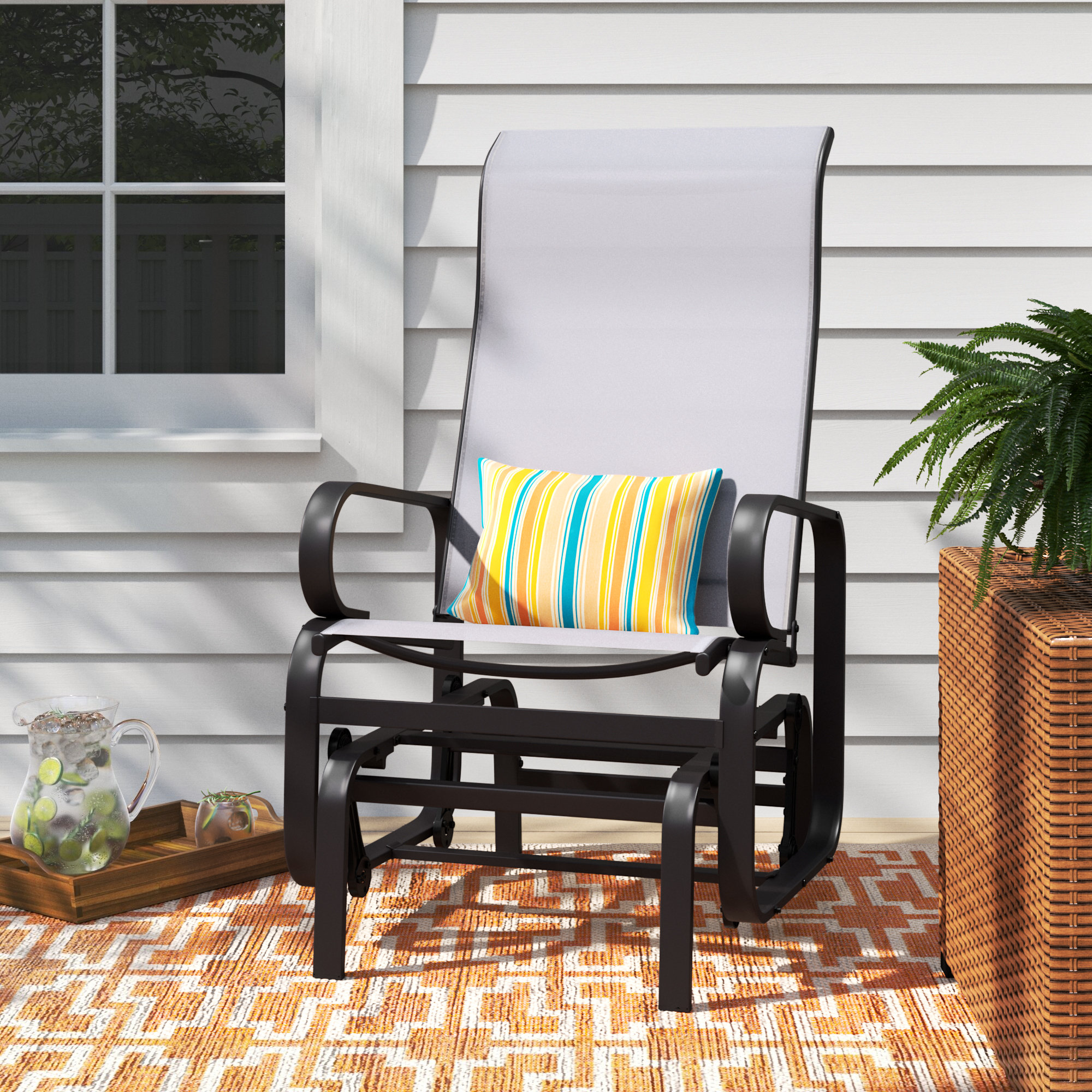 Sol 72 Outdoor™ Outdoor Yessenia Rocking Metal Chair & Reviews ...