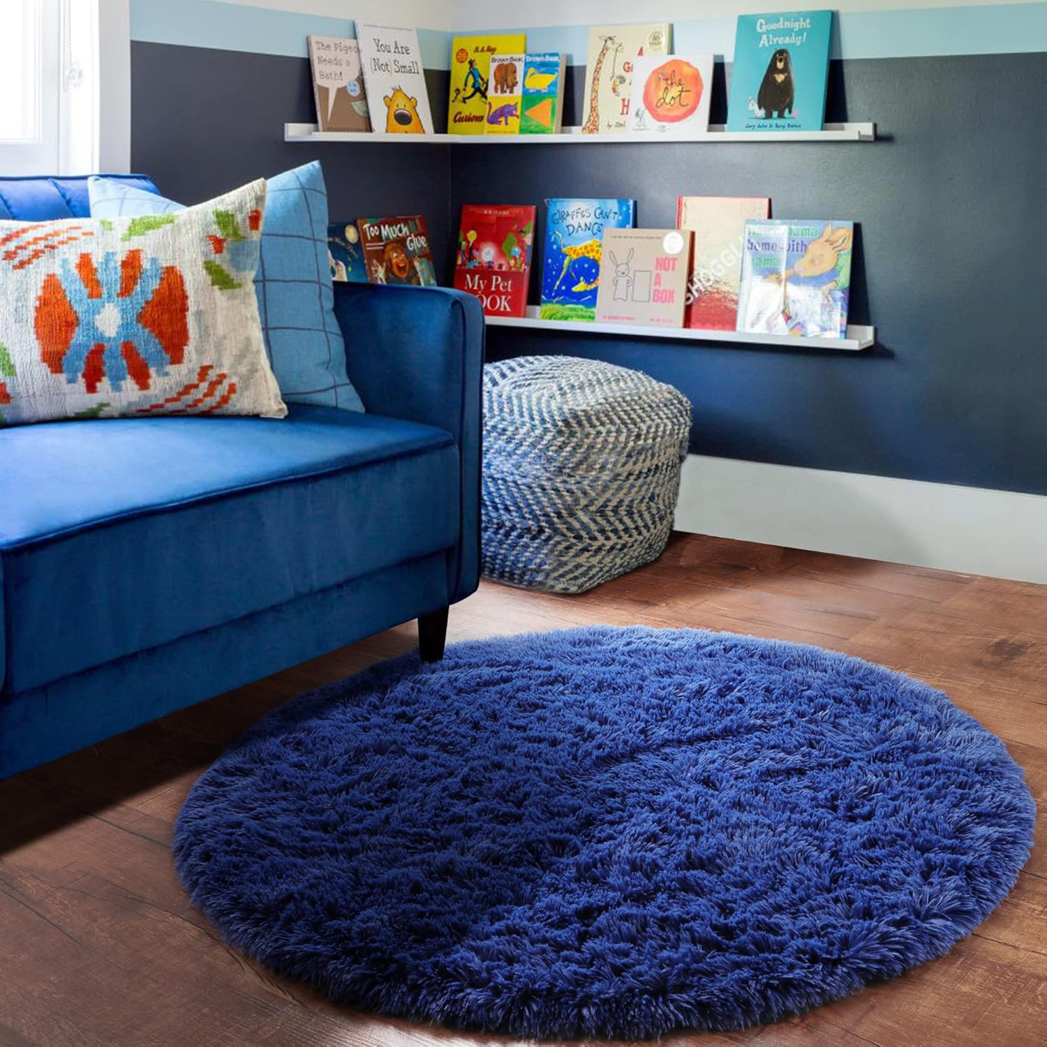 Granij Circle Rugs For Kids Bedroom, Fluffy Carpets, Shaggy Rugs Small ...