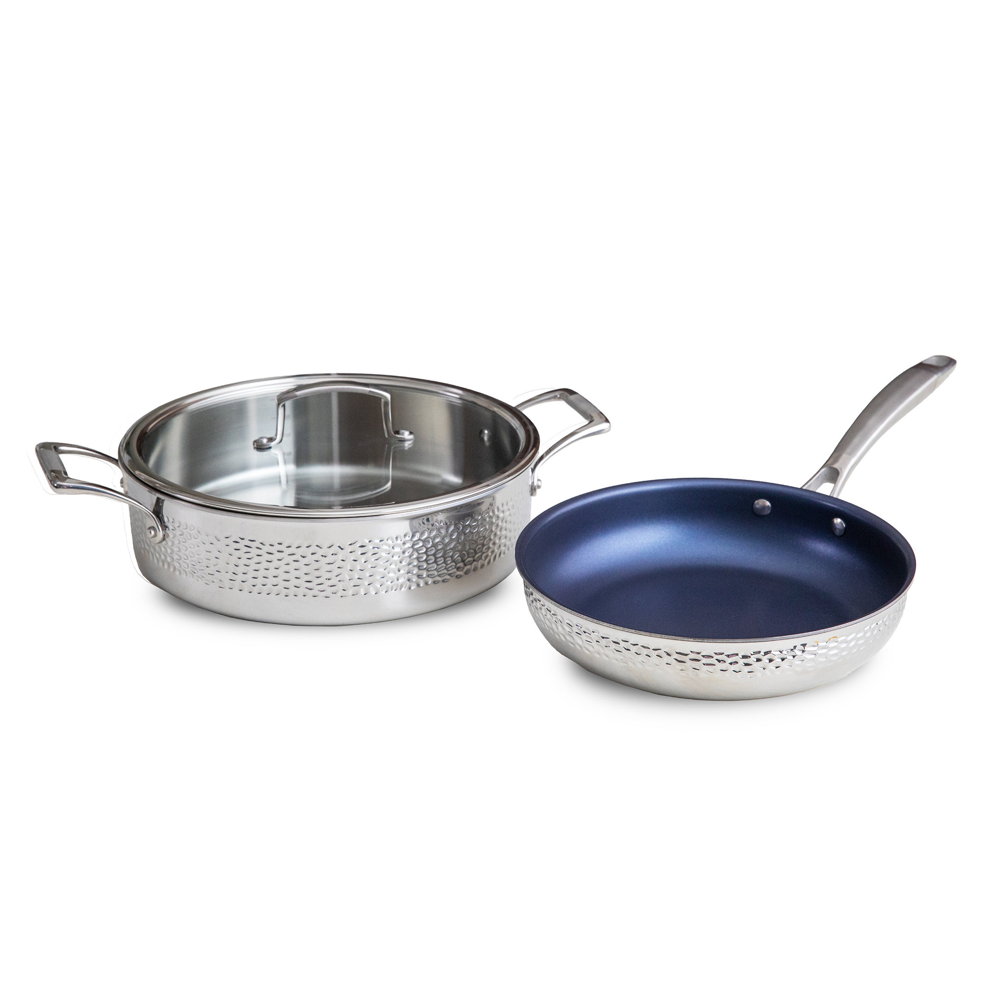 Blue Jean Chef 3 - Piece Non-Stick Stainless Steel Cookware Set | Wayfair