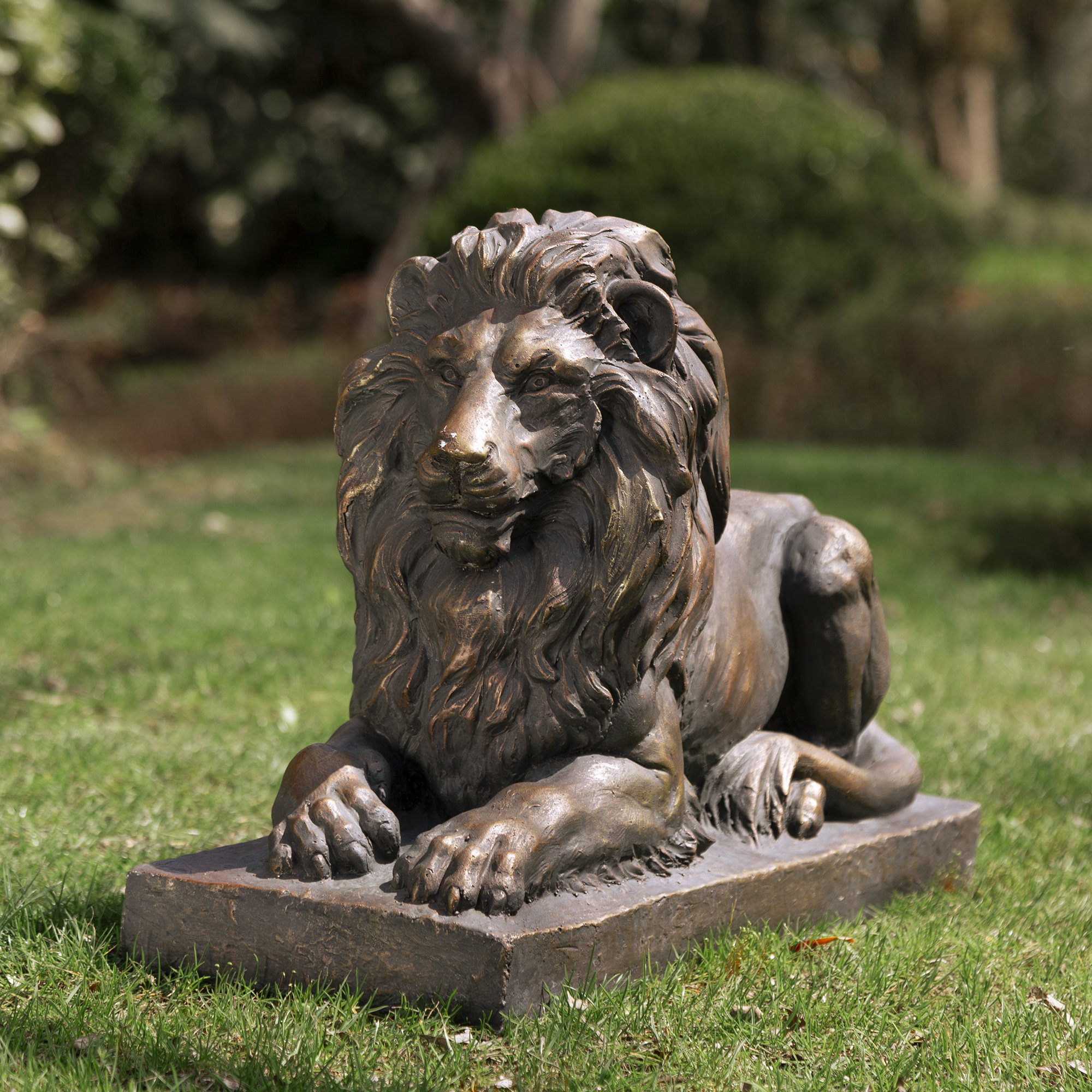 Bungalow Rose Selah Lion Animals MGO Garden Statue & Reviews | Wayfair