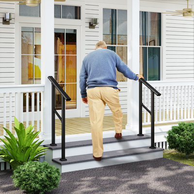 HOMLUX Hand Rails for Outdoor Steps, Wrought Iron Railing, Porch And ...