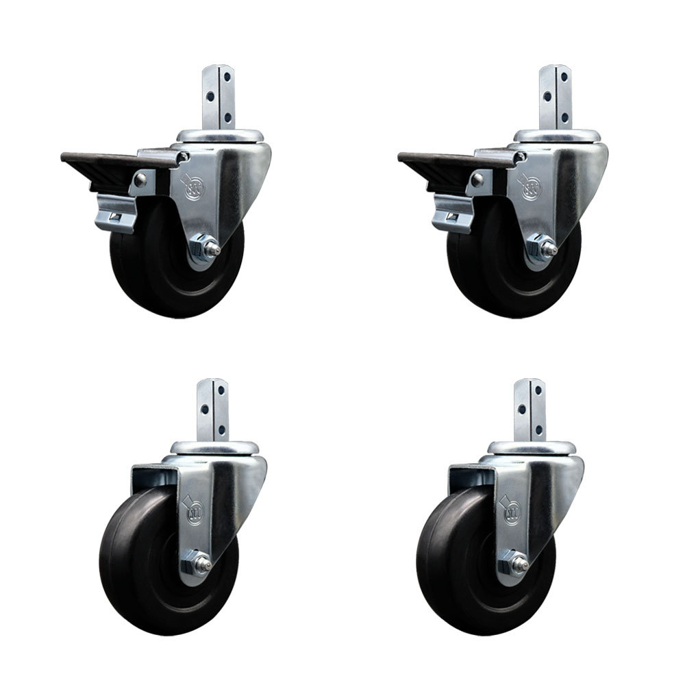 Service Caster 4 Piece Hard Rubber Caster Set | Wayfair