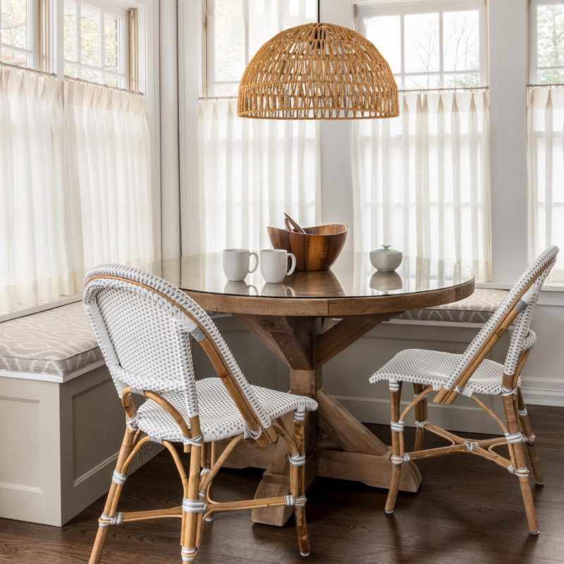 Bay Isle Home Burket 1 - Light Bohemian Woven Rattan Pendant & Reviews ...