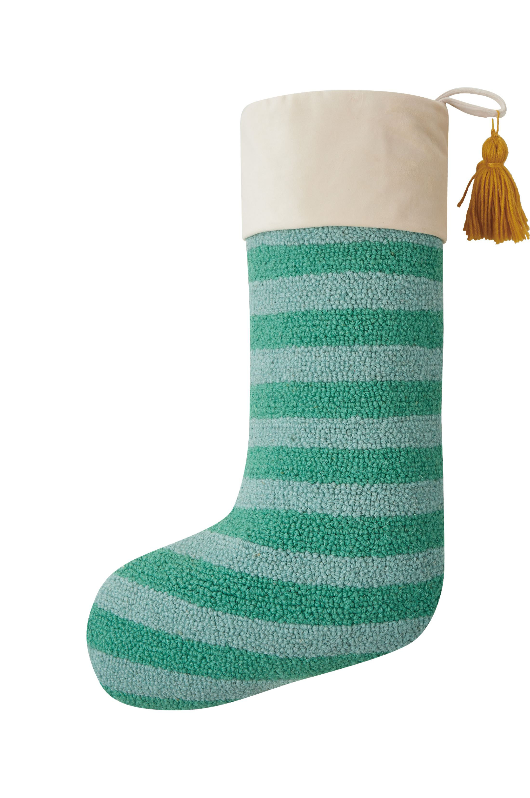 Makers Collective Stripe Wool Hook Stocking With Tassel | Wayfair