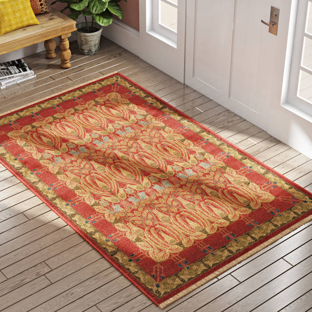 Charlton Home® Moore Performance Light Green/Beige Rug & Reviews | Wayfair