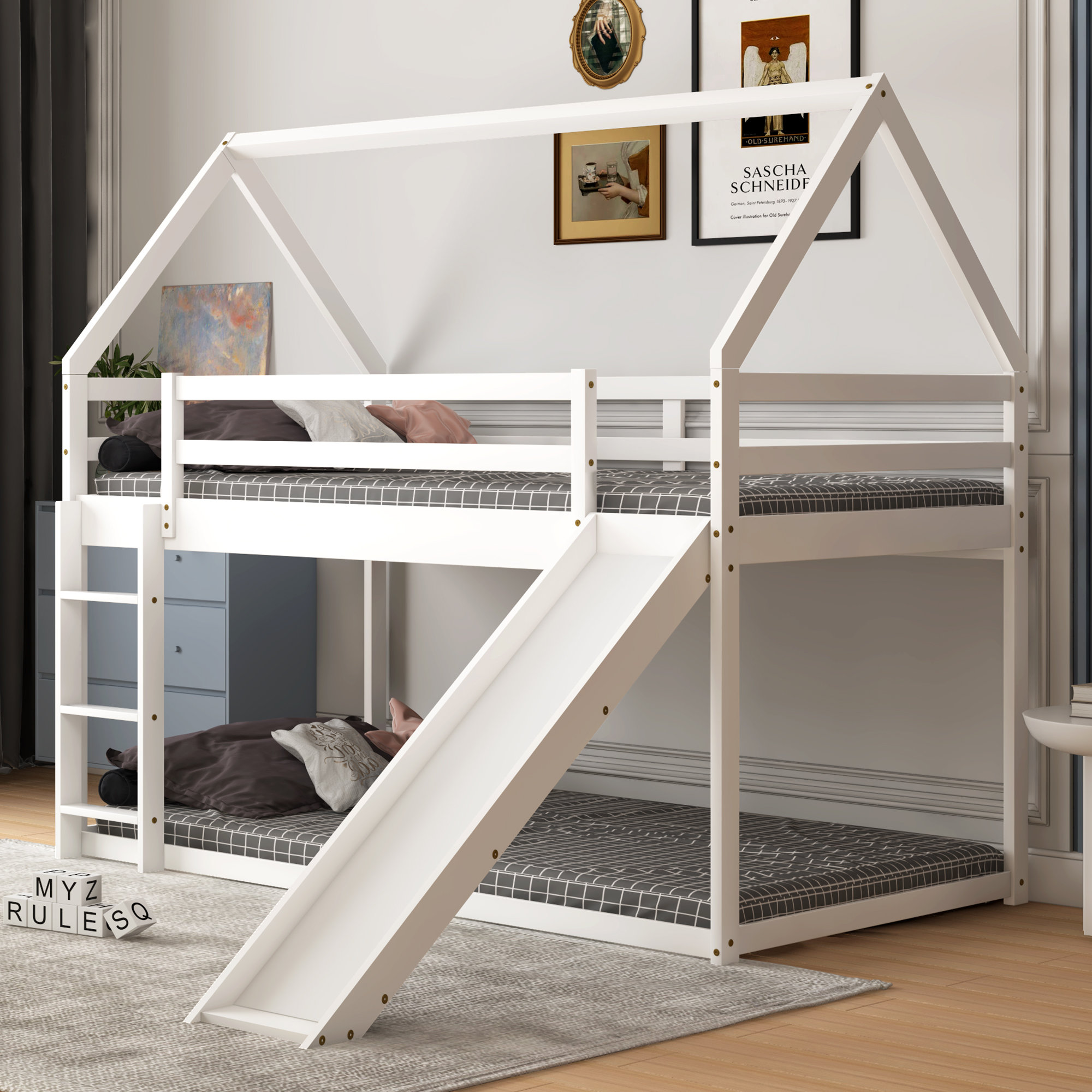 Harper Orchard Ambrette Twin over Twin Solid Wood Standard Bunk Bed by ...