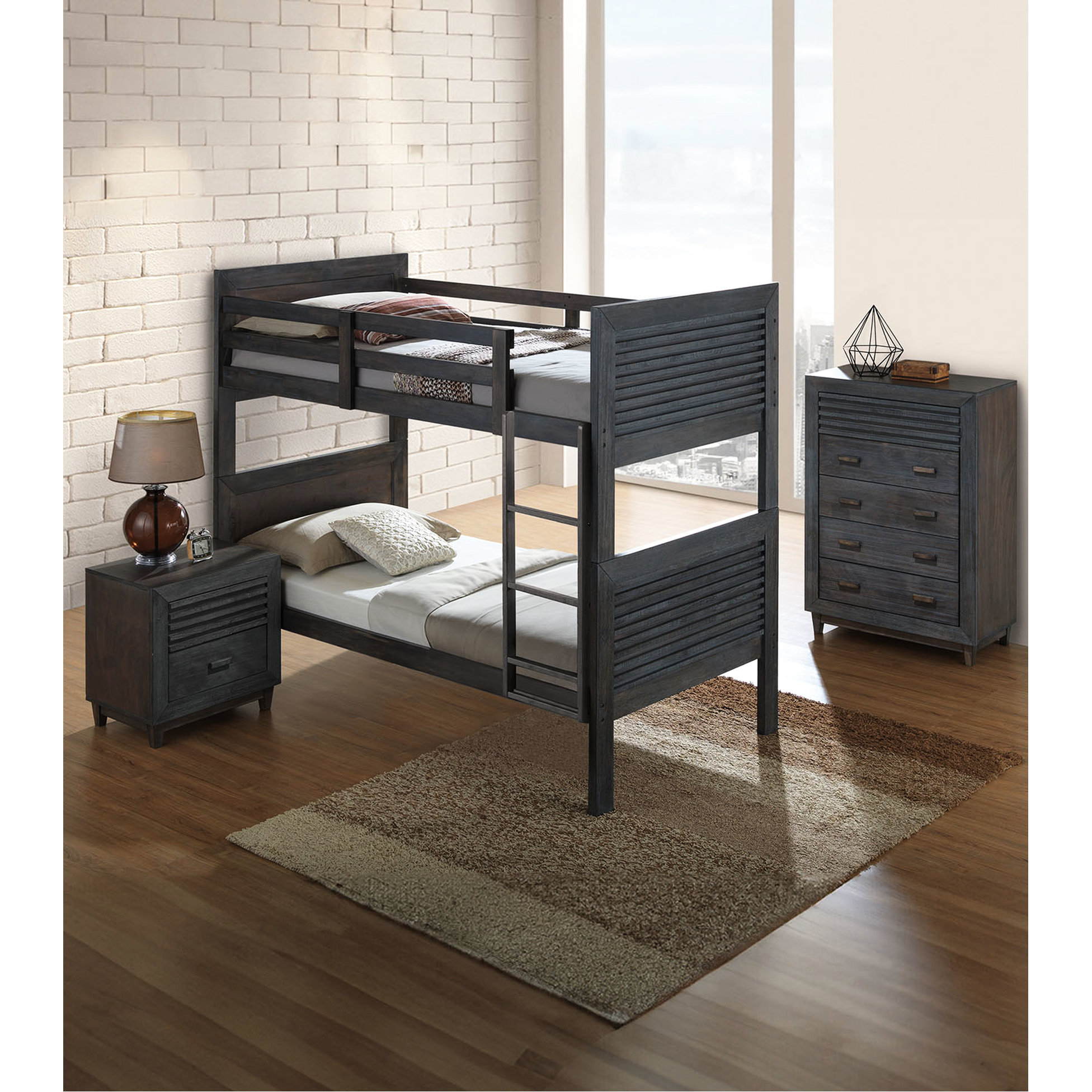 Alwyn Home Transitional Twin Over Bunk Bed Featuring Reversible ...