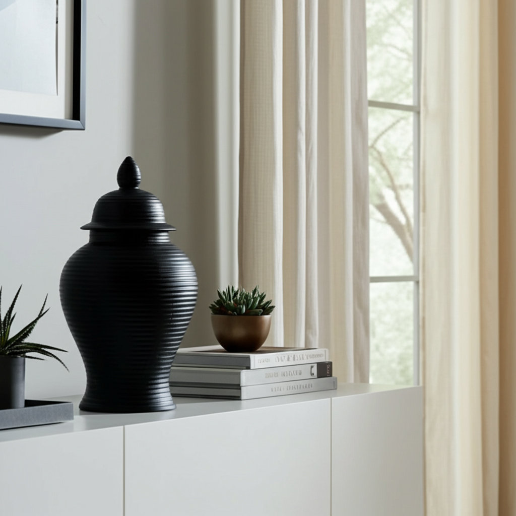 Red Barrel Studio® Dameisha Stoneware Ceramic Decorative Jar with Lid ...