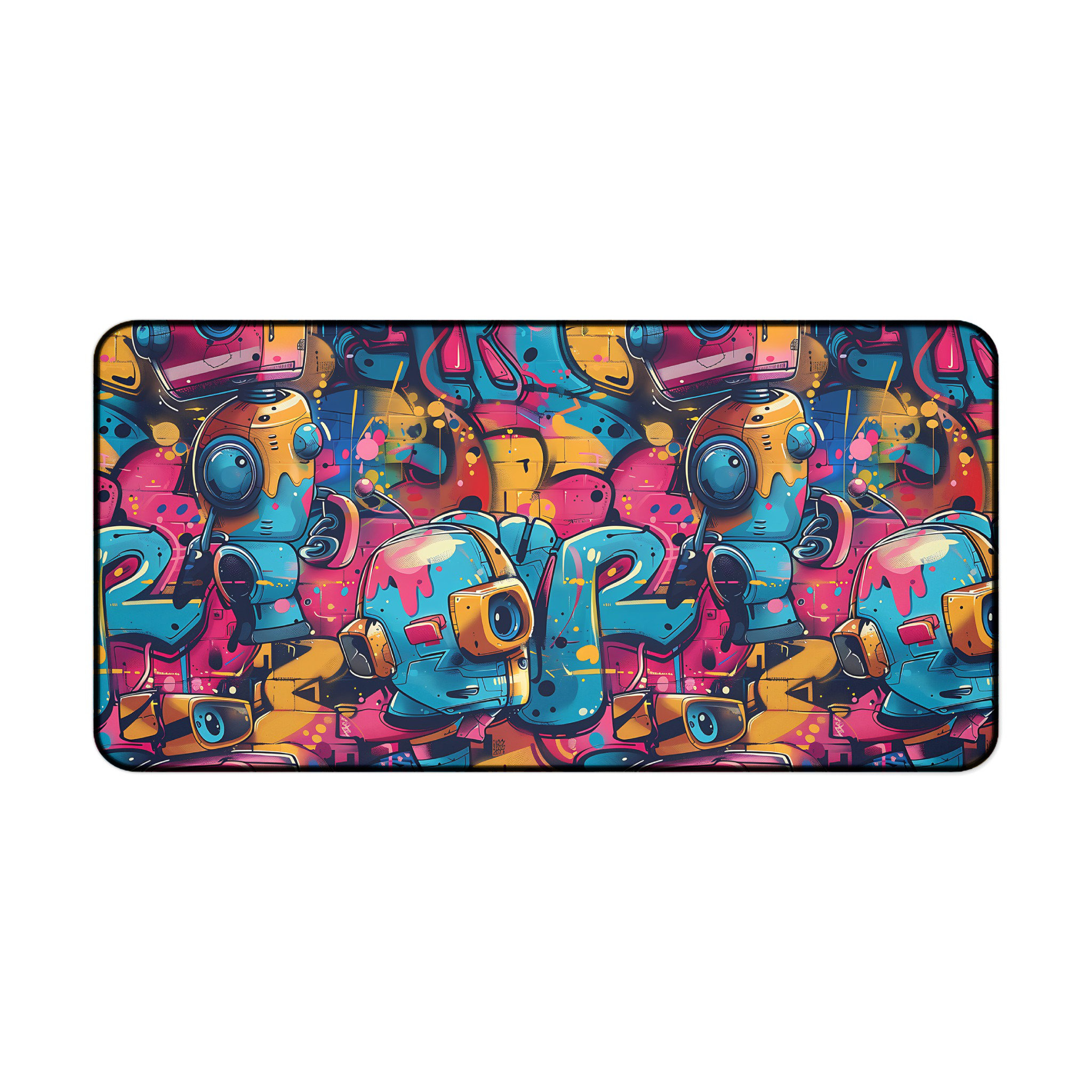 East Urban Home Graffiti Robot Mouse Mat, Unique Desk Accessory, Cool ...